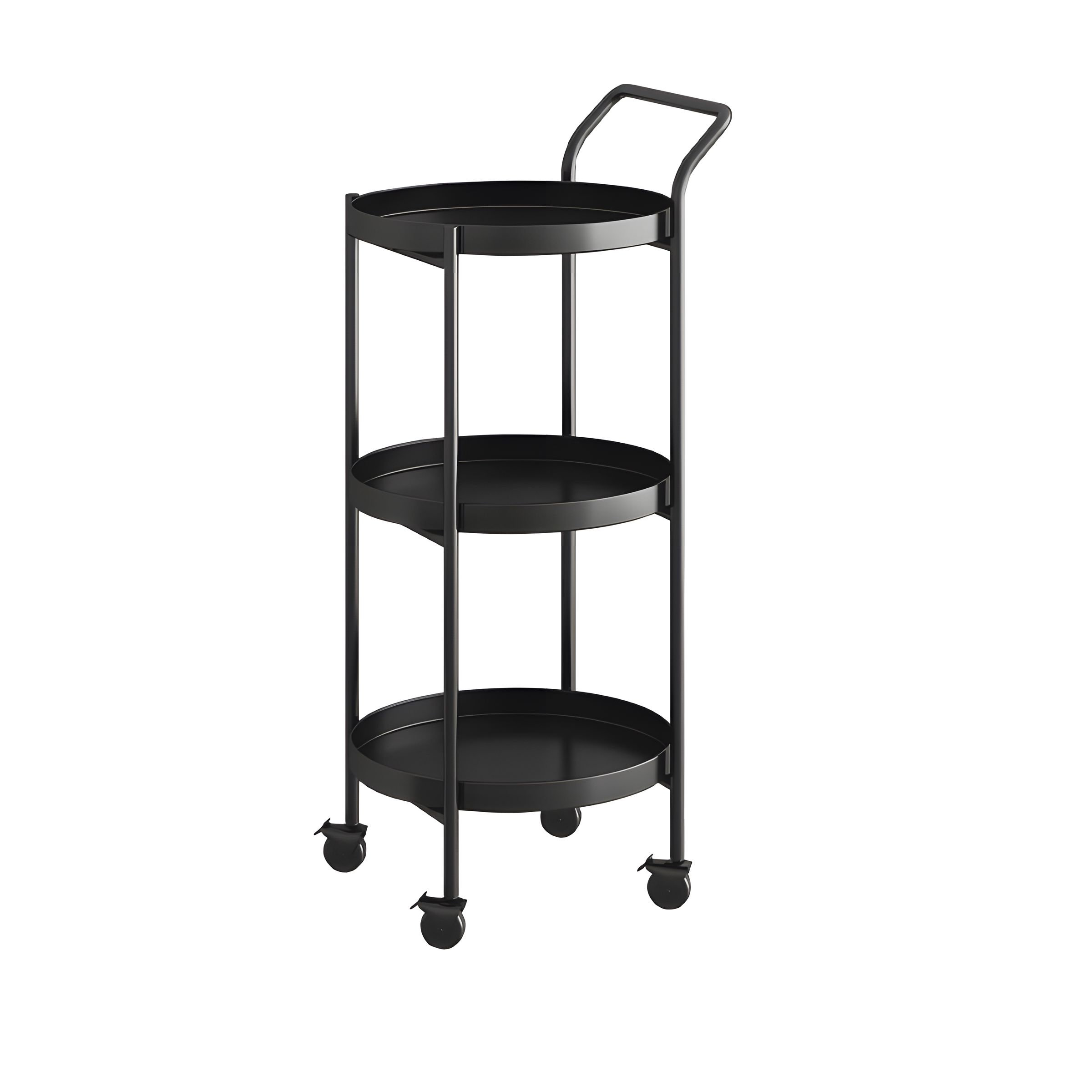 Ivy Bronx Modern 3-Tier Bar Cart, 30.7X15.7X15.7, Decorative Round ...