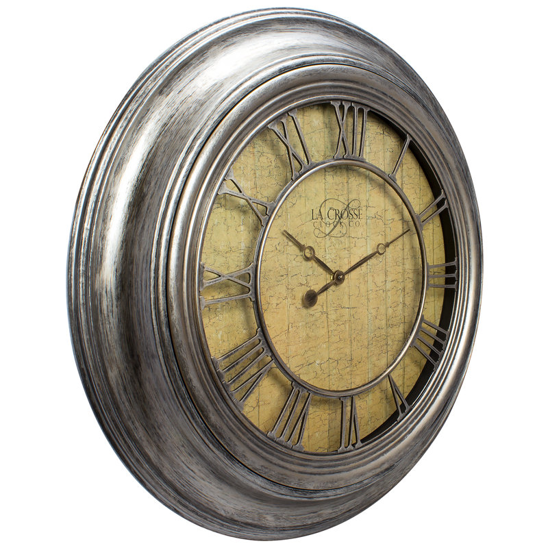 Symple Stuff Weiland Weathered Analog 24" Wall Clock & Reviews | Wayfair