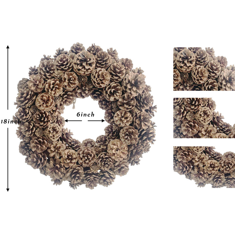 The Holiday Aisle® Handcrafted Faux Pinecone Pinecones 18'' Wreath ...