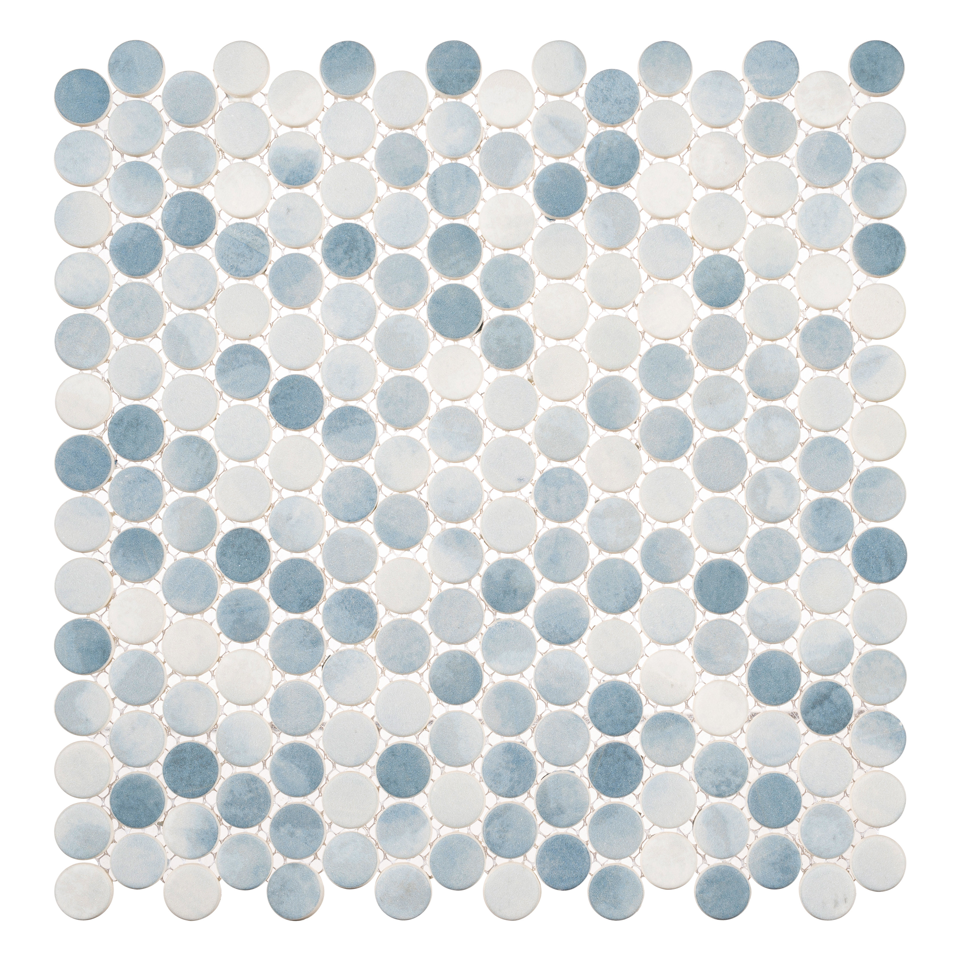 Andova Pixie 3/4-in. Penny Round Fabric Look Matte Glass Wall & Floor ...