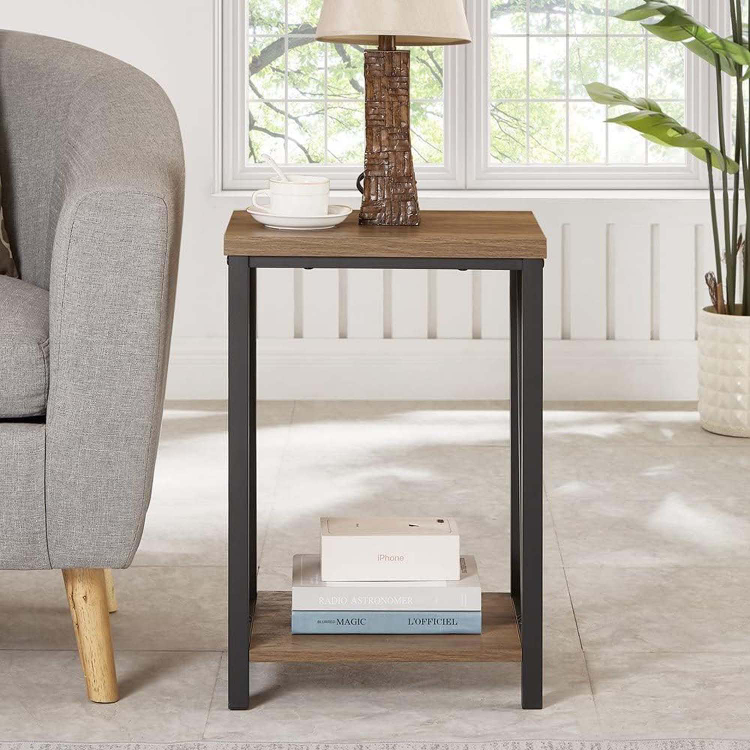 Red Barrel Studio Side Table With Storage Shelf, Rustic End Table For ...