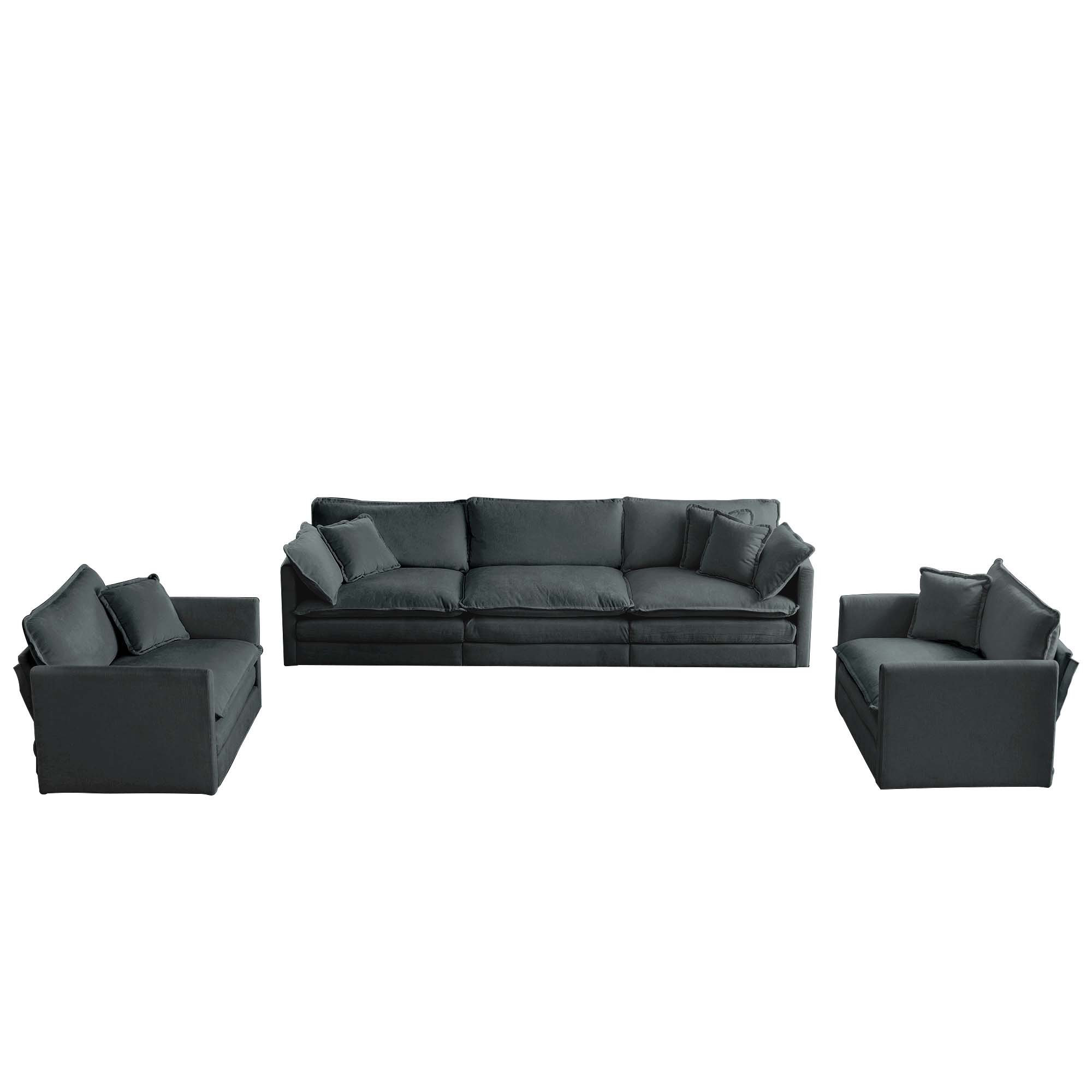 Hokku Designs Comfortable Three-Piece Sofa Set for Living Room, Modern ...