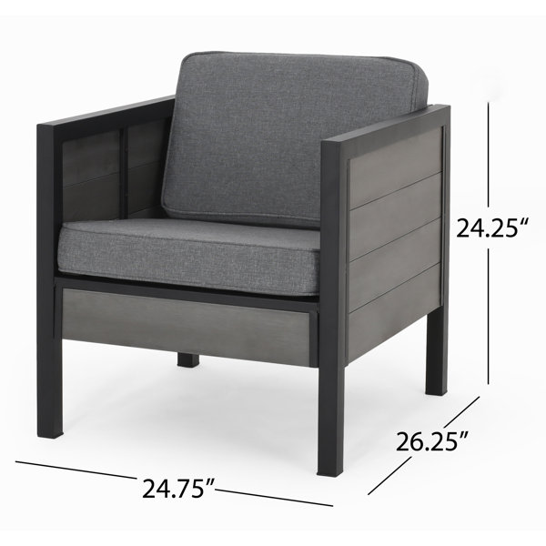 Latitude Run® Outdoor Club Patio Chair with Cushions & Reviews | Wayfair