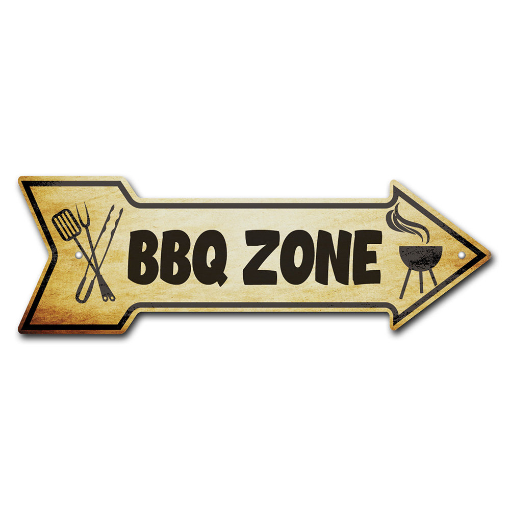 SignMission Bbq Zone Arrow Sign | Wayfair