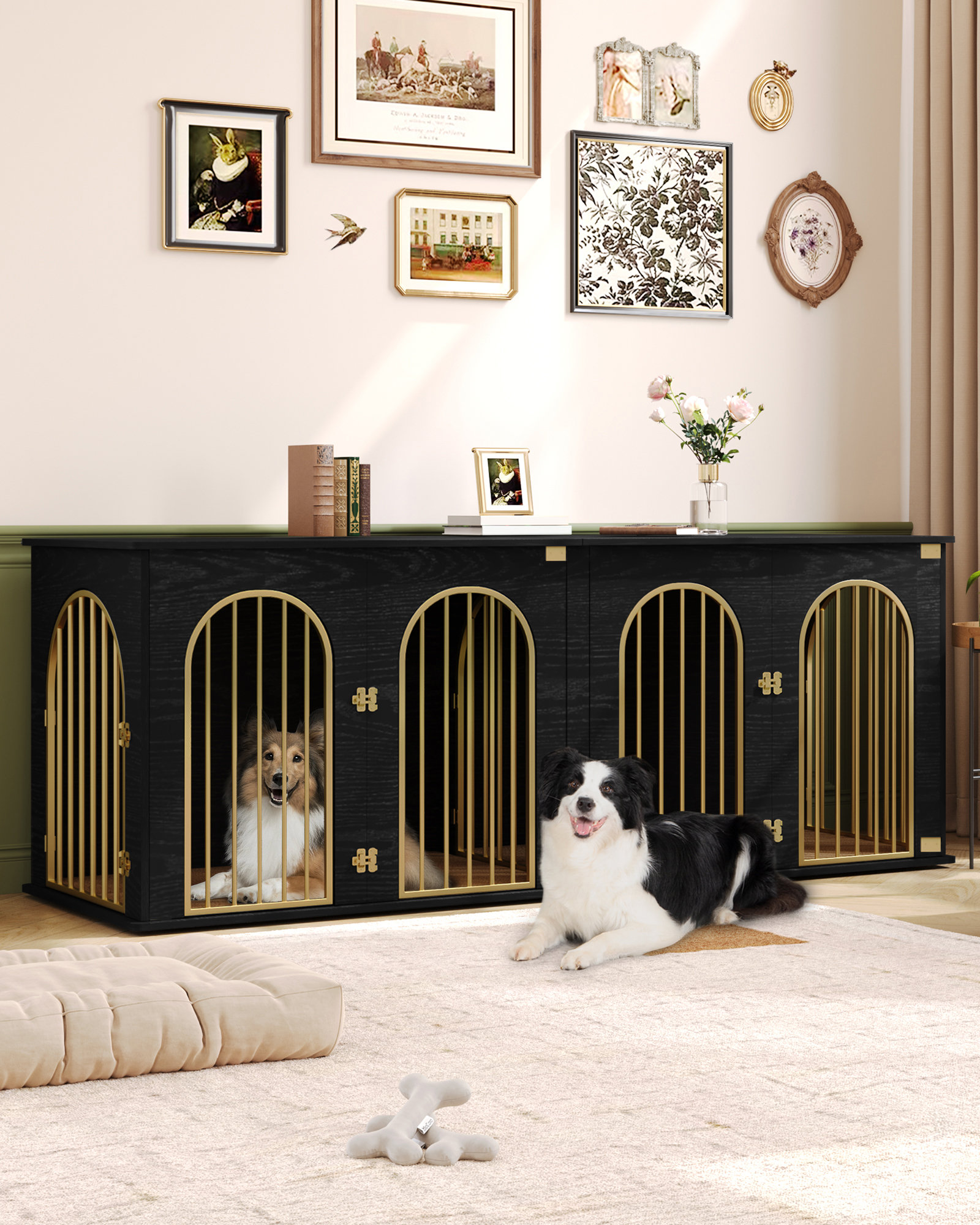 Tucker Murphy Pet™ Dog Crate Furniture for 2 Dogs, Heavy Duty Dog ...