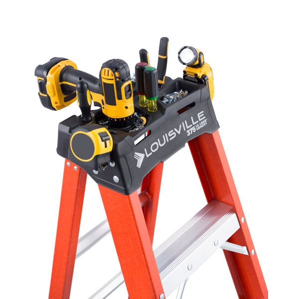 Louisville Ladder 12 ft. Fiberglass Step Ladder with 375 lbs. Load ...