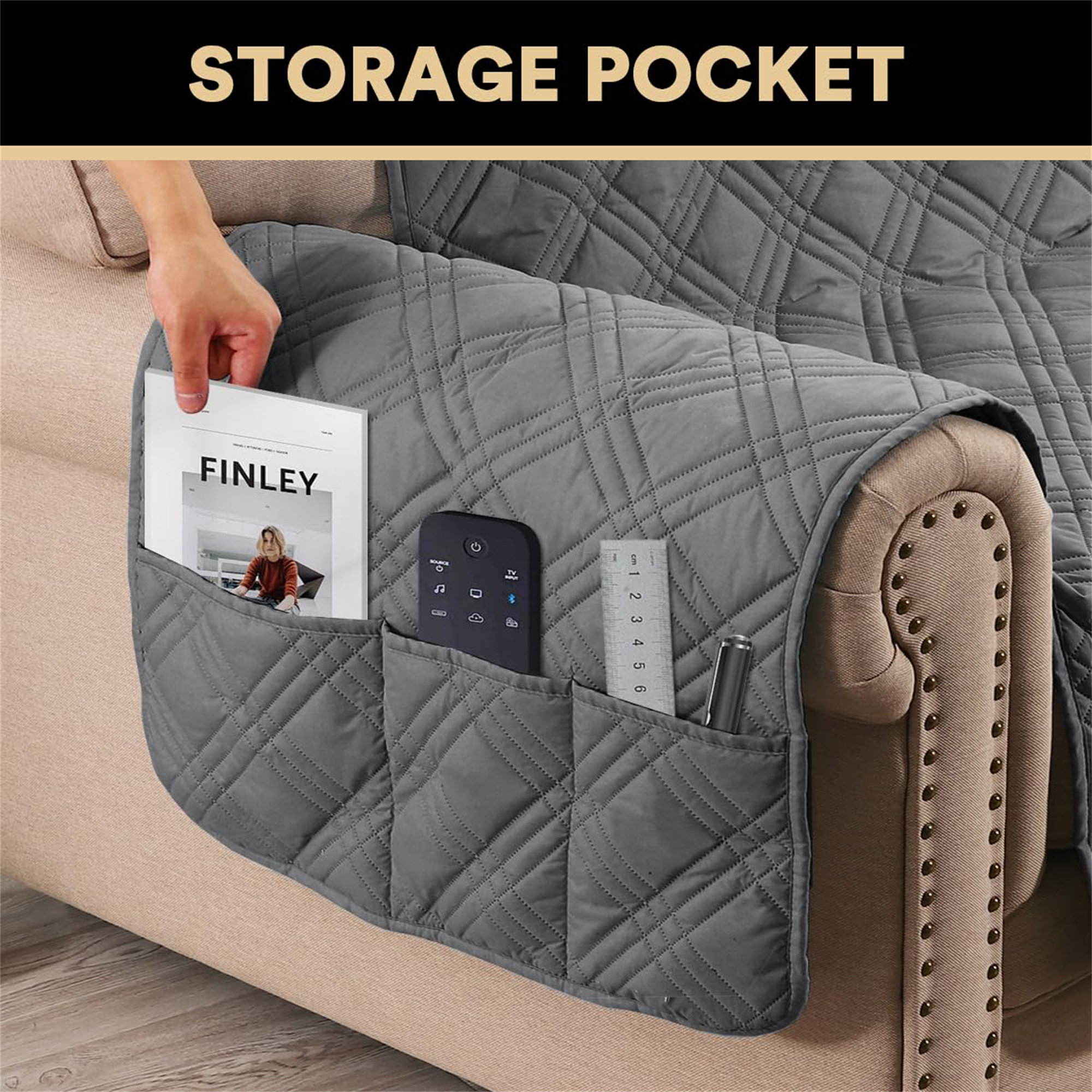 Ebern Designs 100% Waterproof Couch Cover For 3 Cushion Couch Sofa ...