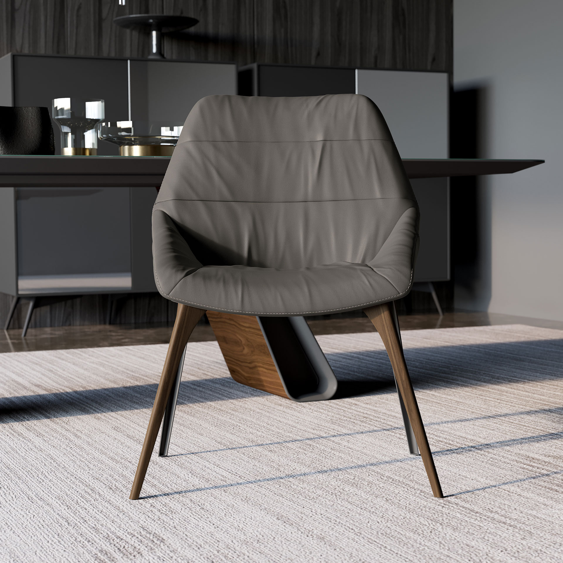 Modloft Black Rutgers Leather Side Chair | Wayfair