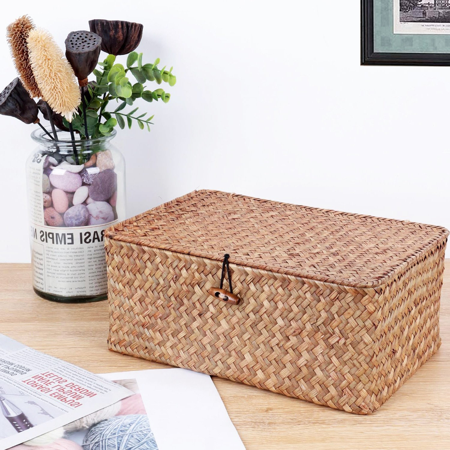 Beachcrest Home Wicker Shelf Baskets with Lid - Wayfair Canada