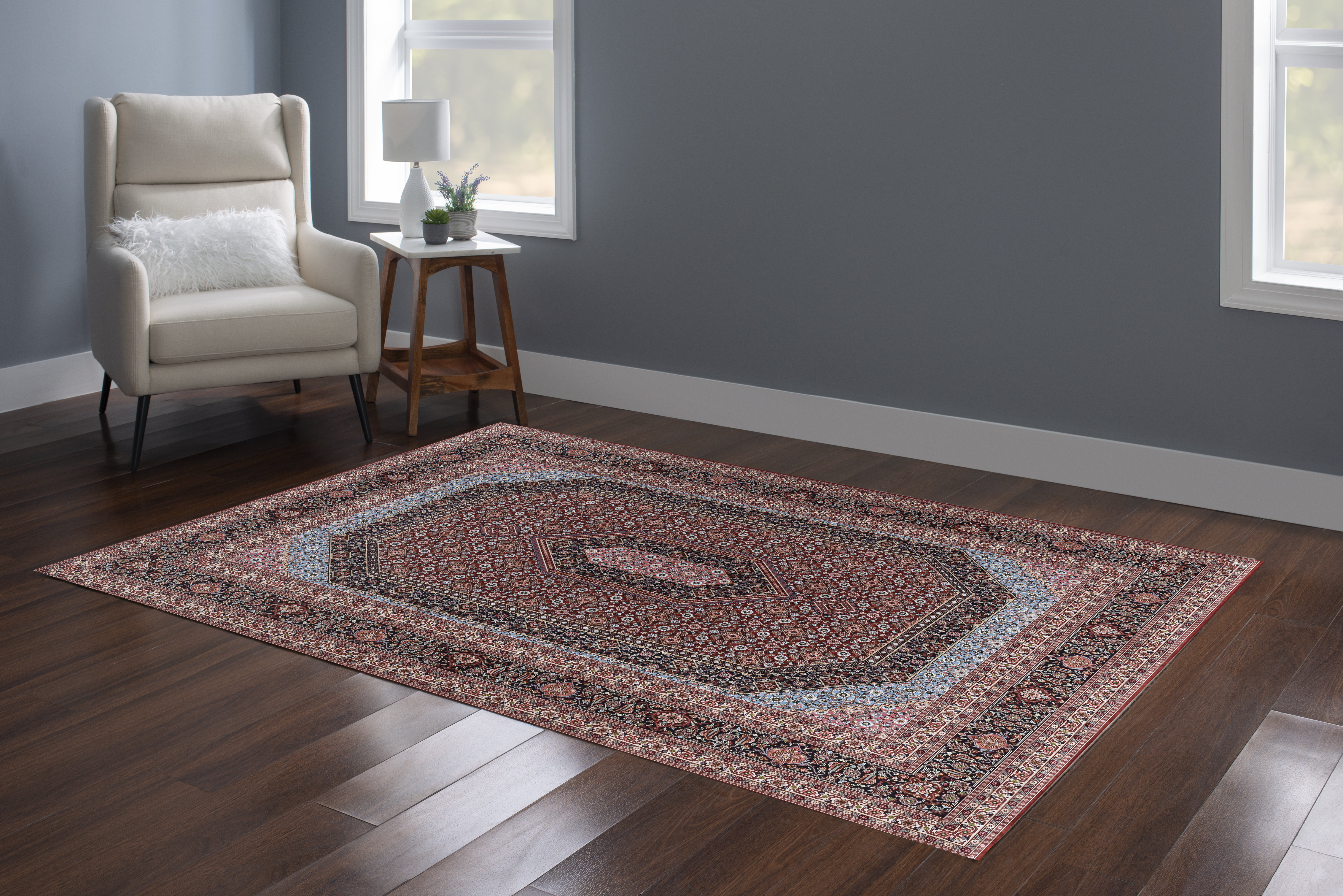 Williston Forge Purdy Red/Gray Area Rug | Wayfair