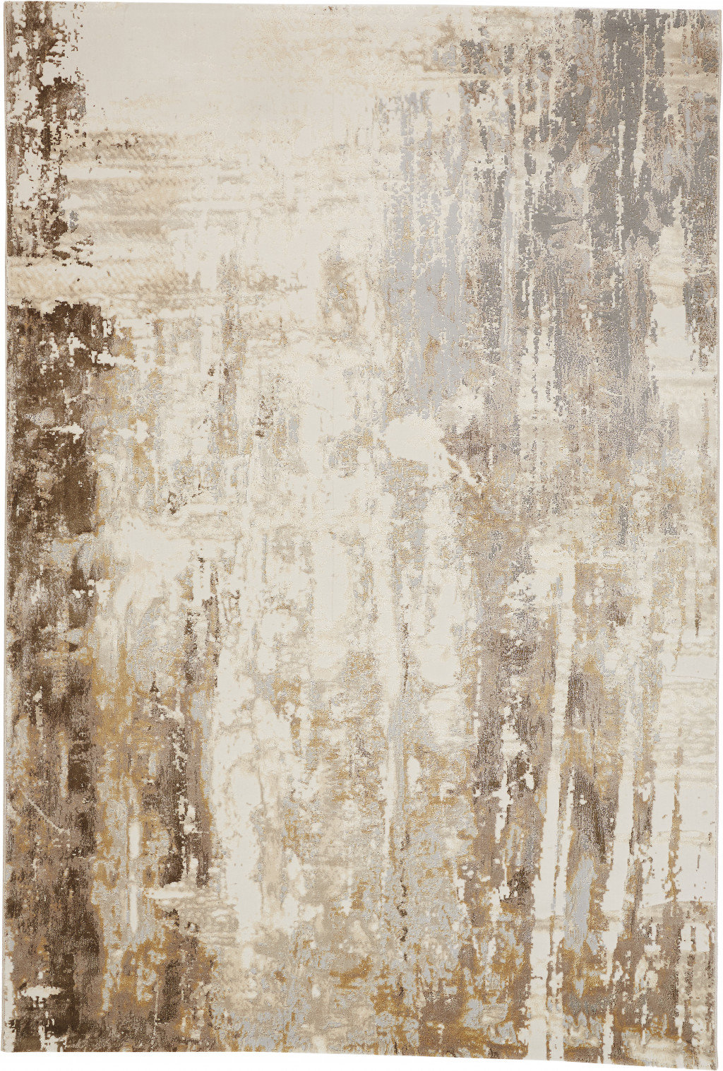 ZeaZu 4' X 6' Tan Ivory Abstract Area Rug | Wayfair