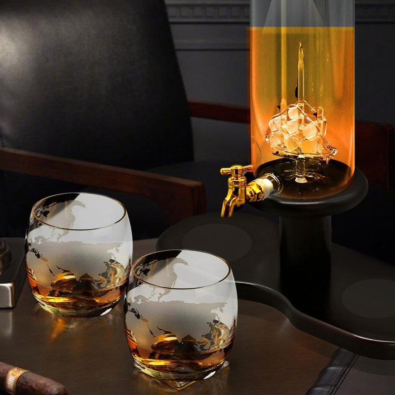 NutriChef Barrel 5 Piece Glass Whiskey Decanter Set & Reviews | Wayfair