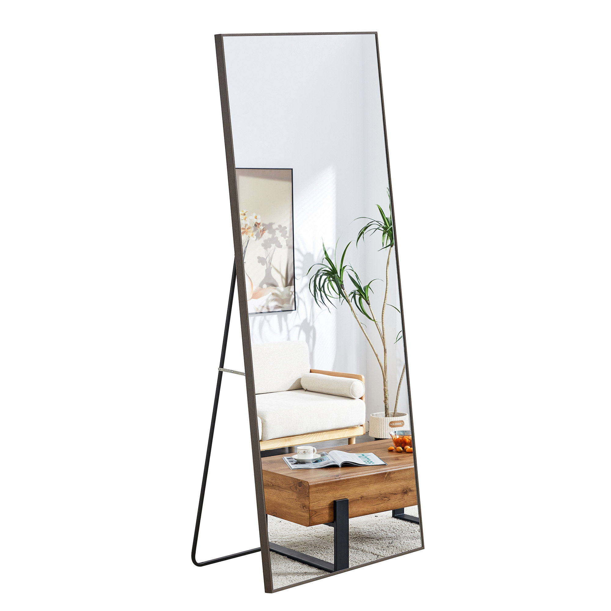 Ophelia & Co. Stylish Wooden Frame Full-Length Mirror For Bedroom And ...