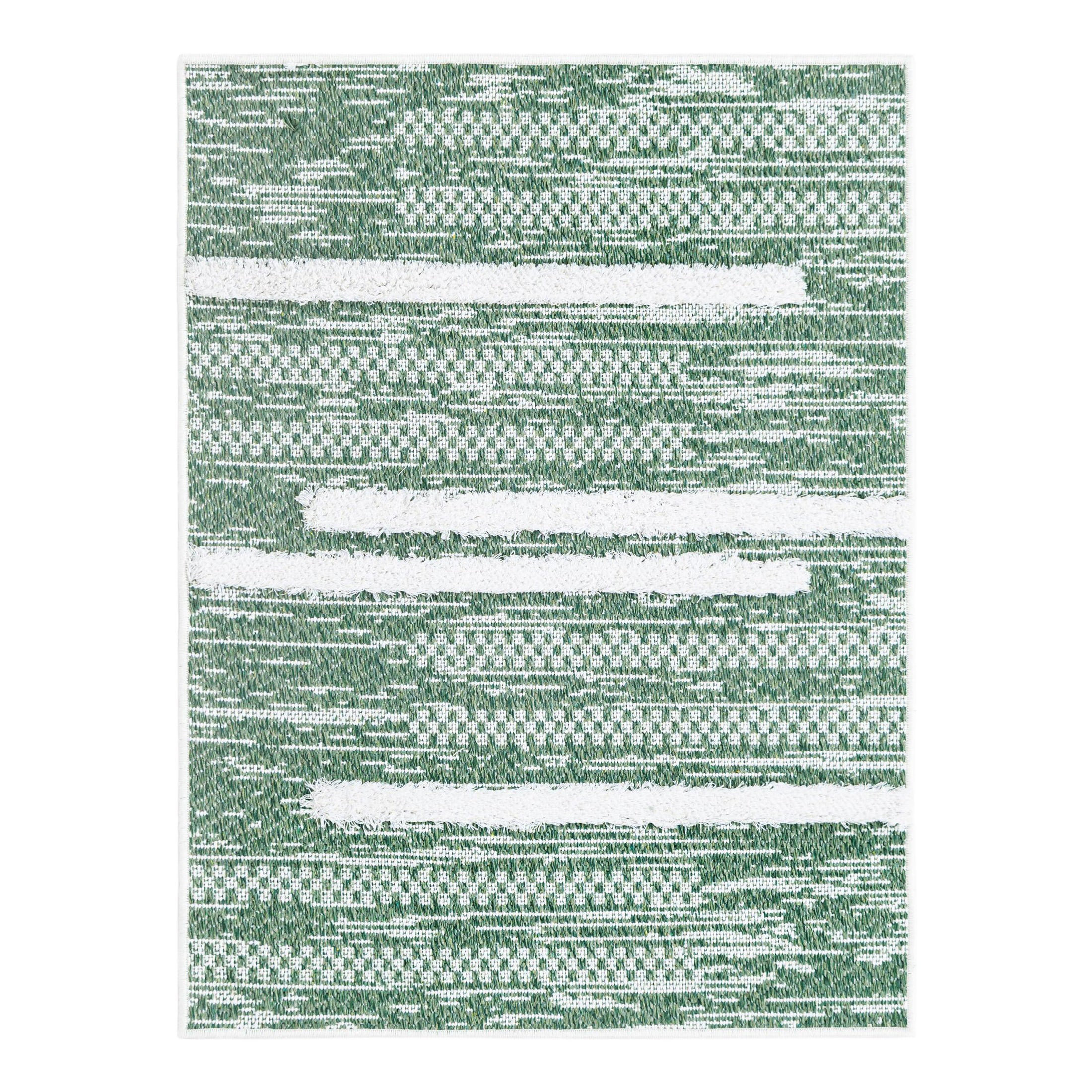 Union Rustic Jermeka Geometric Power Loomed Cotton Area Rug in Green ...