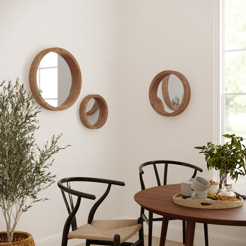 Mercer41 Shamiso Round Solid Wood Wall Mirror | Wayfair