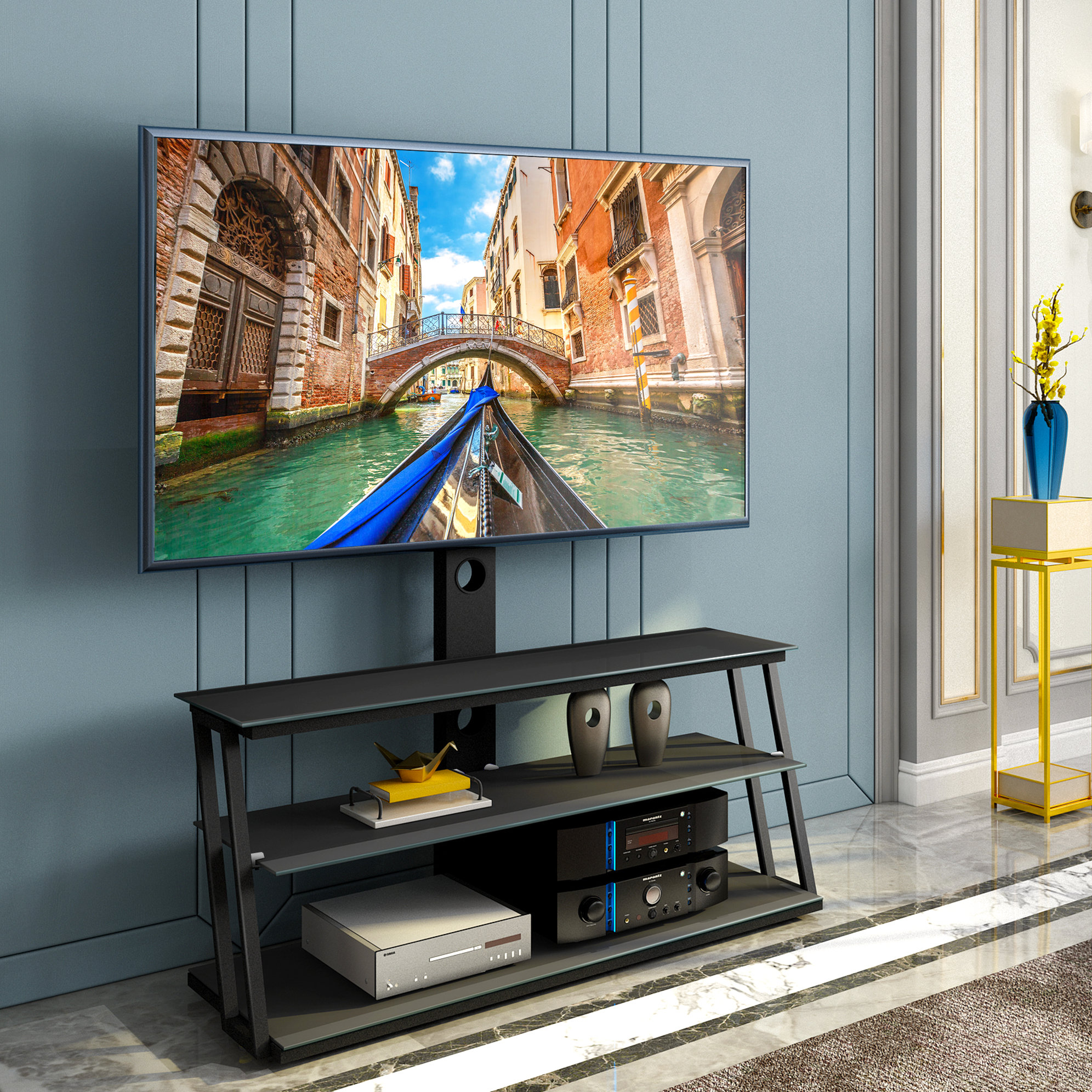Isabelle & Max™ 32 - 65 Inch Tvs Stand With Black Tempered Glass And ...