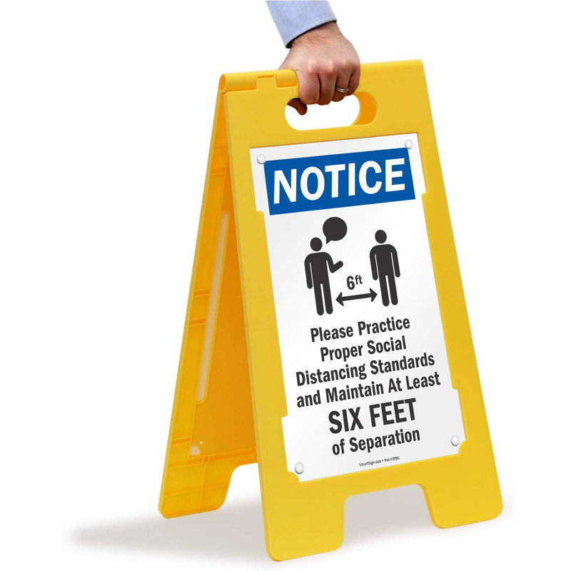 SmartSign Notice Please Practice Social Distancing Plastic Folding ...