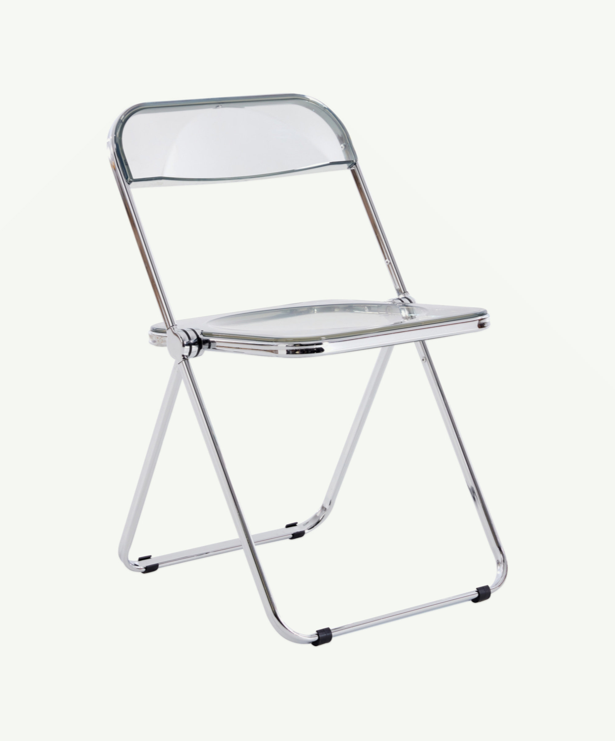 Brayden Studio® Gray Clear Transparent Folding Chair Chair Pc Plastic ...
