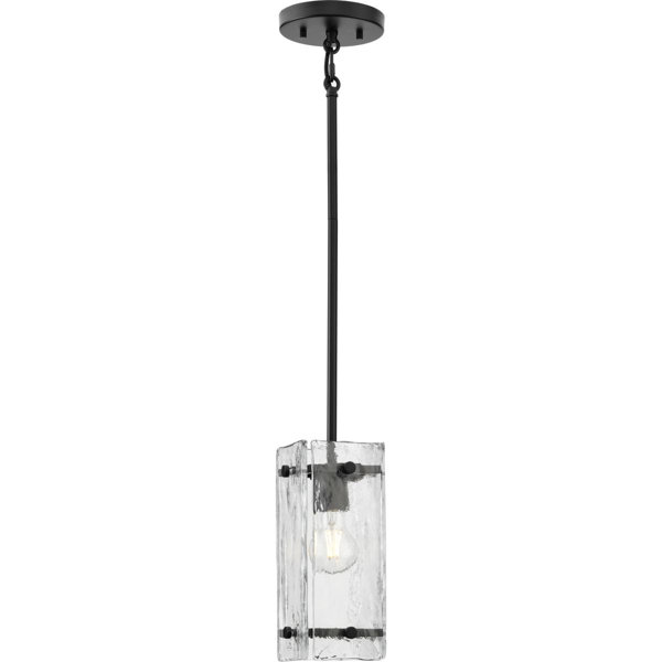 Progress Lighting Rivera 1 - Light Matte Black Square/Rectangle Pendant ...
