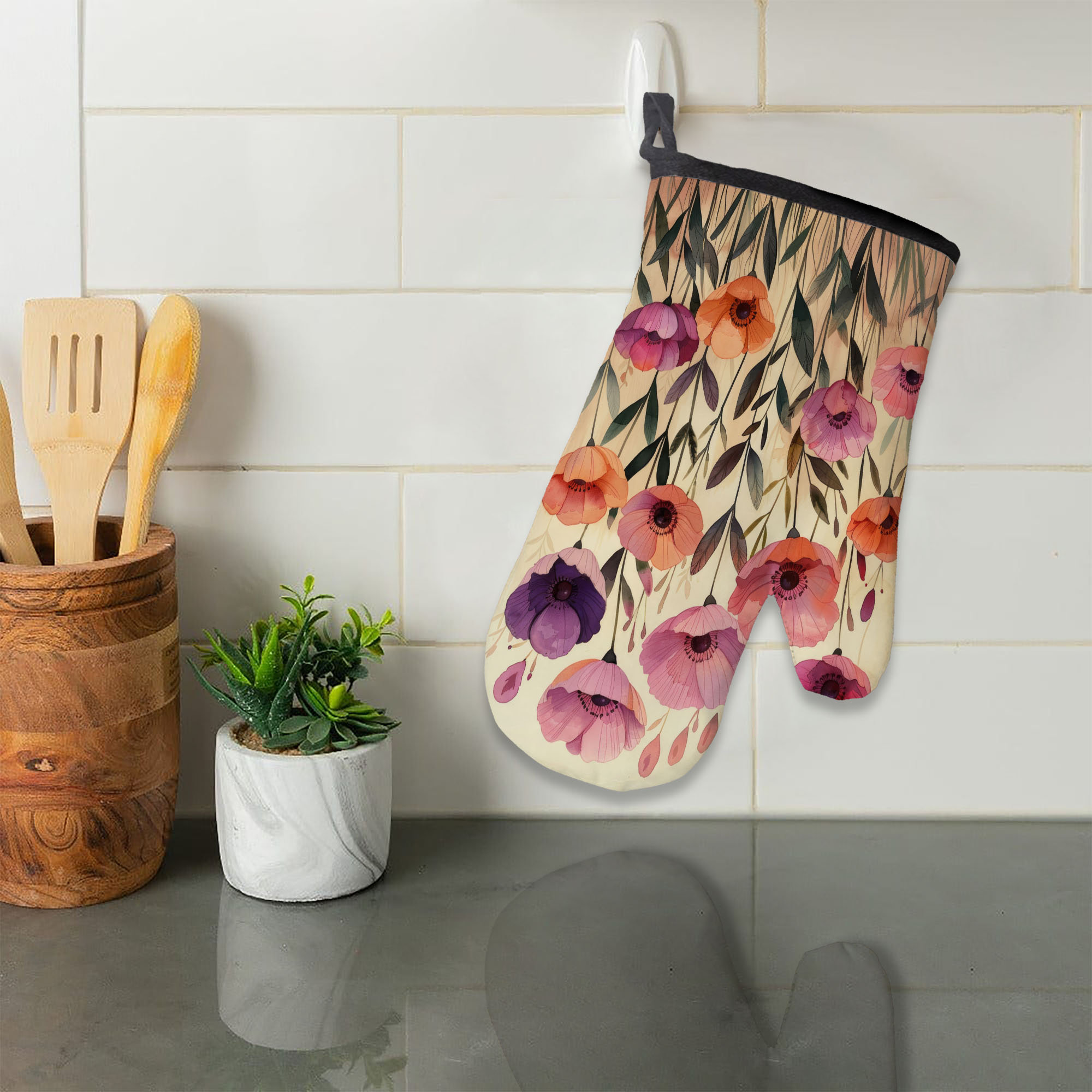 MentionedYou Timeless Flora Oven Mitt Cotton Twill | Wayfair
