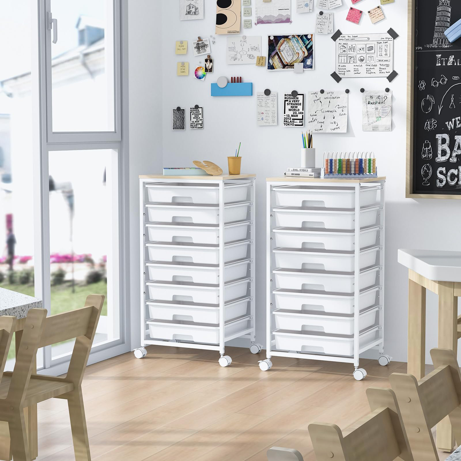Rebrilliant Rolling Storage Cart With Drawers,Utility Cart With 8 ...