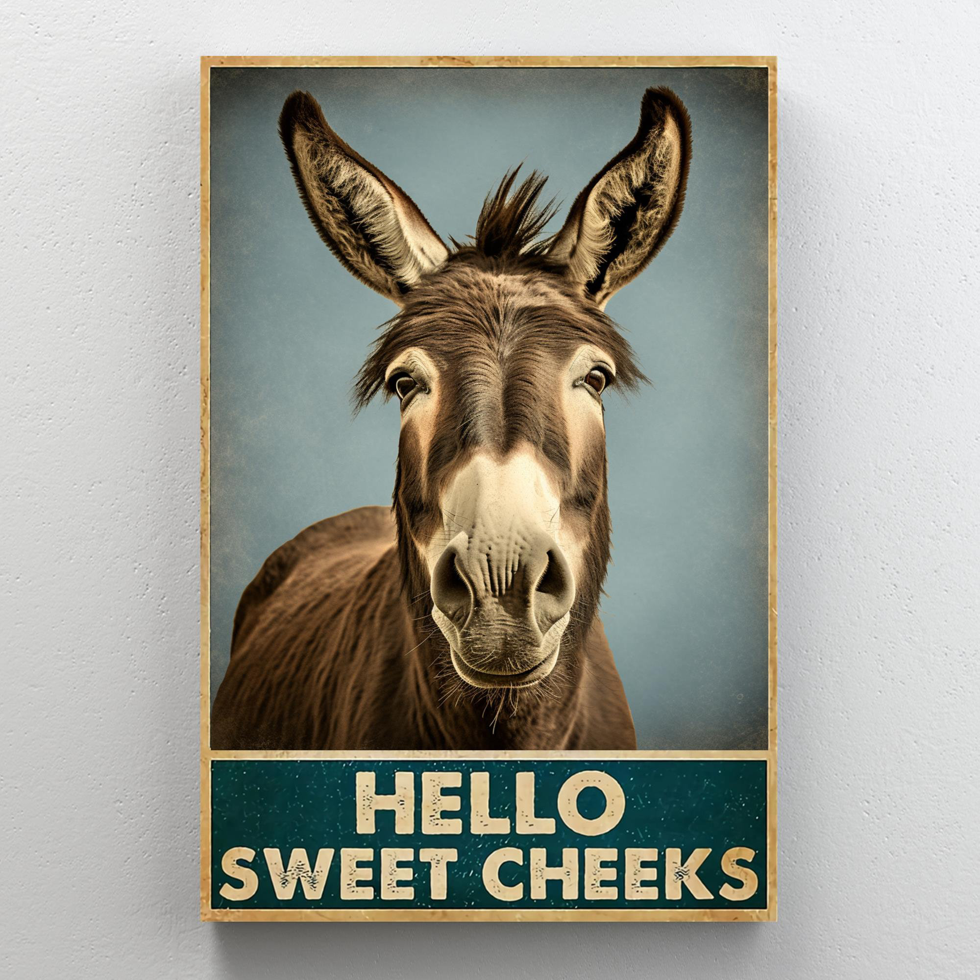Trinx Donkey Hello Sweet Cheeks - 1 Piece Rectangle Graphic Art Print ...