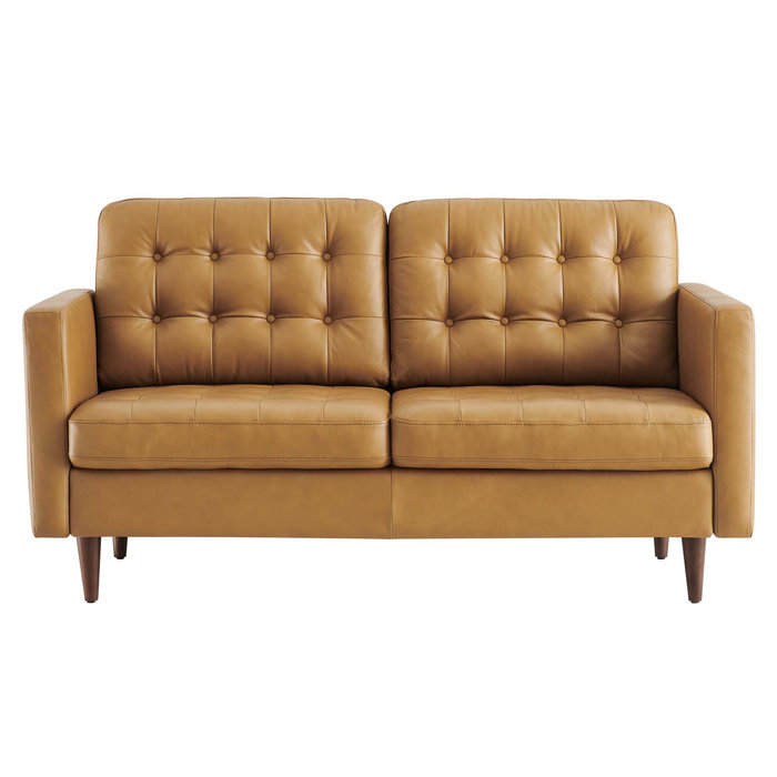 Modway Exalt Tufted Leather Loveseat & Reviews | Wayfair