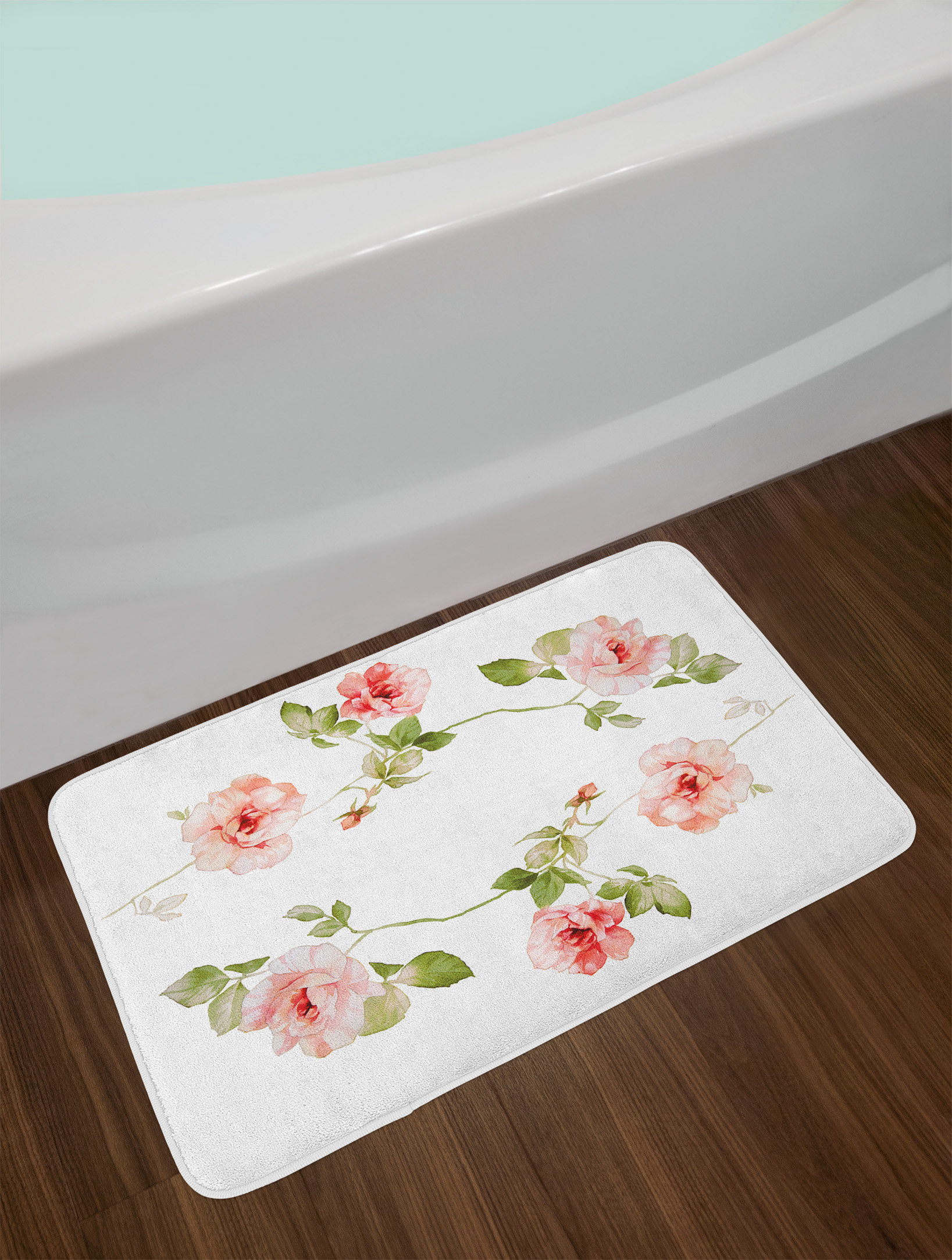 East Urban Home Romantic Reseda Floral Bath Rug | Wayfair