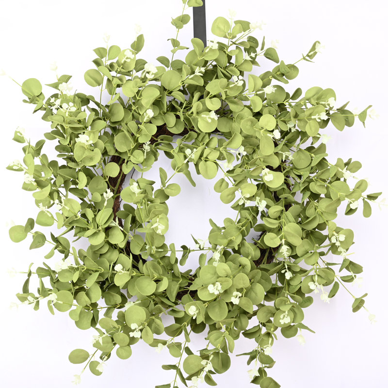 Primrue 26" Faux Everyday Greenery Foliage Front Door Wreath & Reviews ...