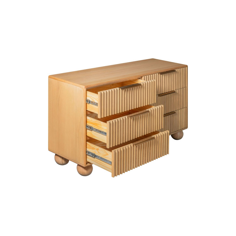 Joss & Main Camila 6 Drawer 57.3" W Solid Wood Double Dresser & Reviews ...