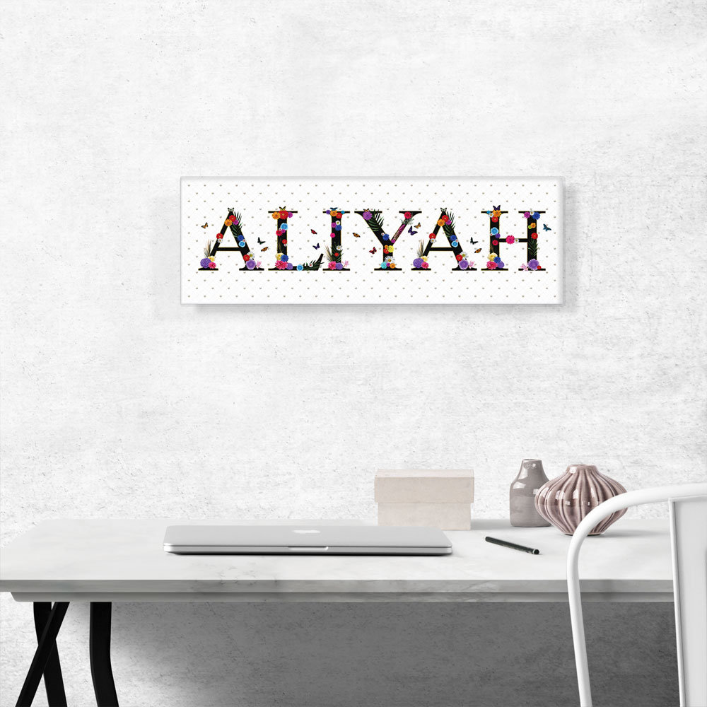 ARTCANVAS ALIYAH Girls Name - Wrapped Canvas Panoramic Textual Art ...