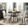 Lark Manor Espresso Wood Dining Set With Tan Fabric Nailhead Chairs ...