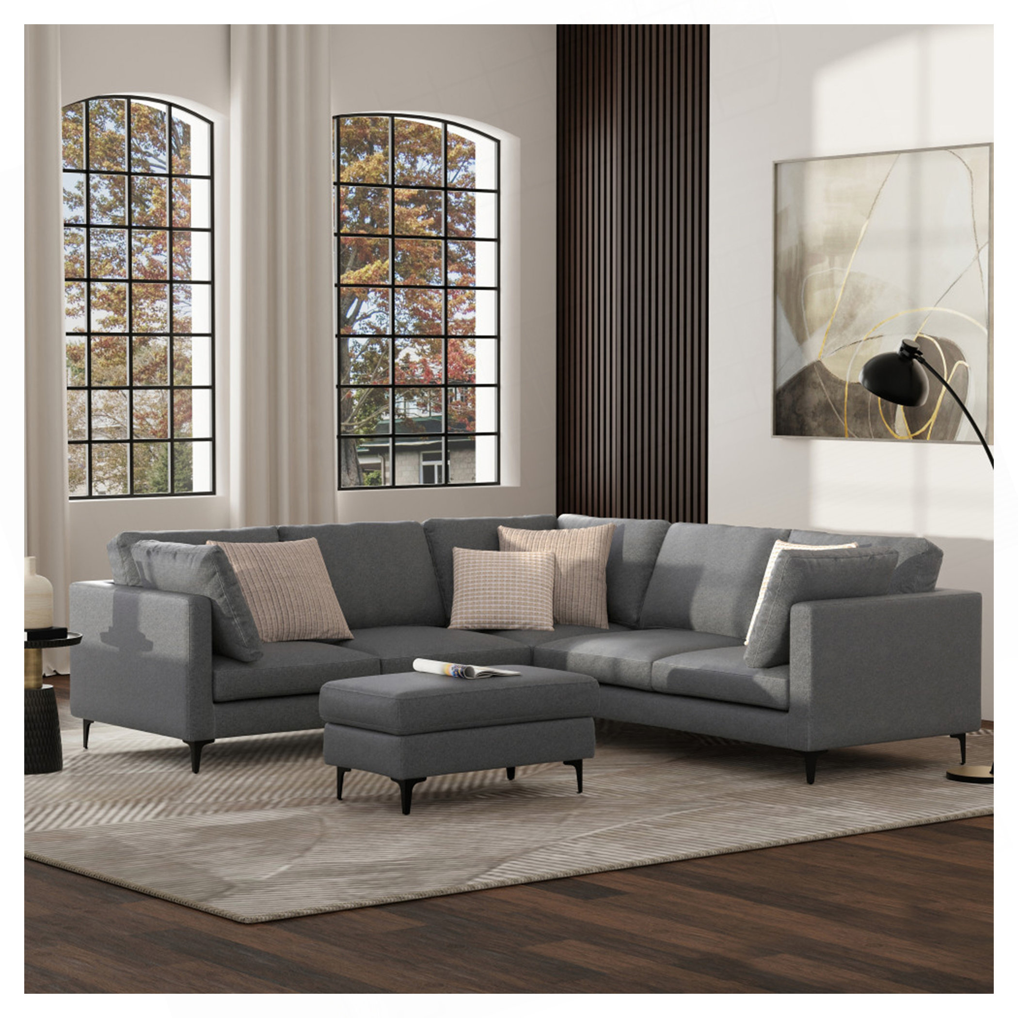 Corrigan Studio® Ava Mid Century Corner Sectional Sofa | Wayfair