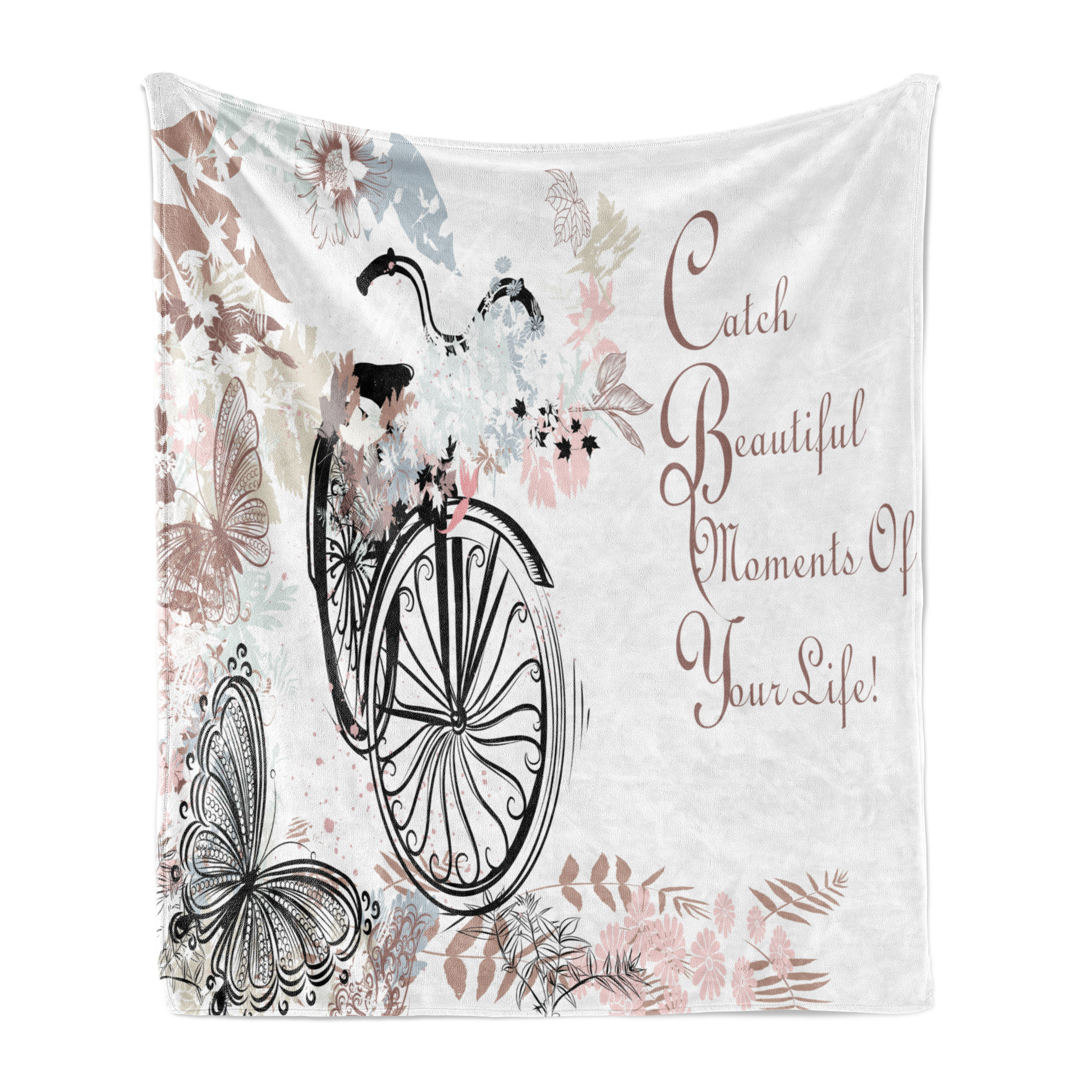 Ambesonne Spring Fleece Throw Blanket Soft Color Palette Bike ...
