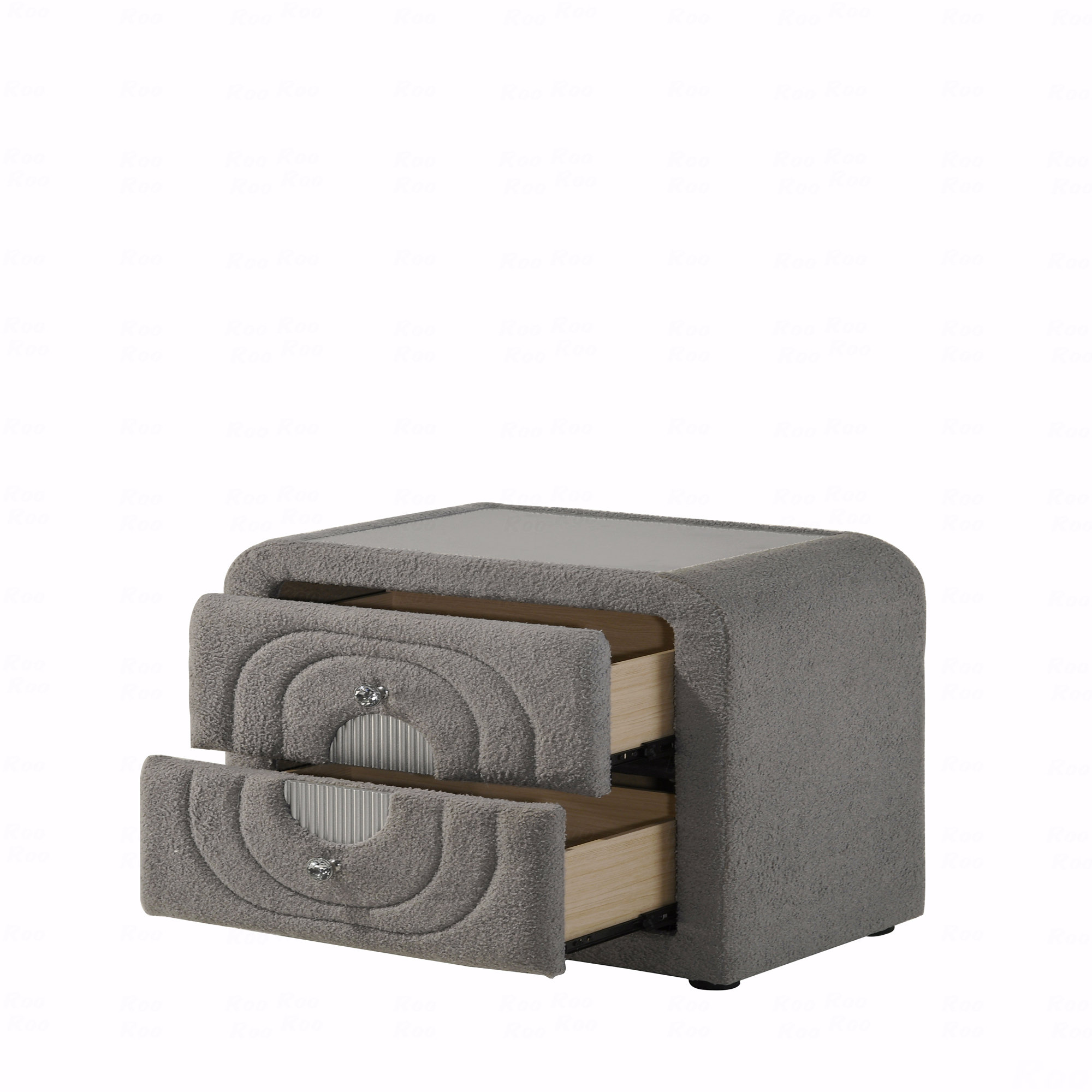 Latitude Run® Gray Teddy Sherpa & Chrome Nightstand | Wayfair