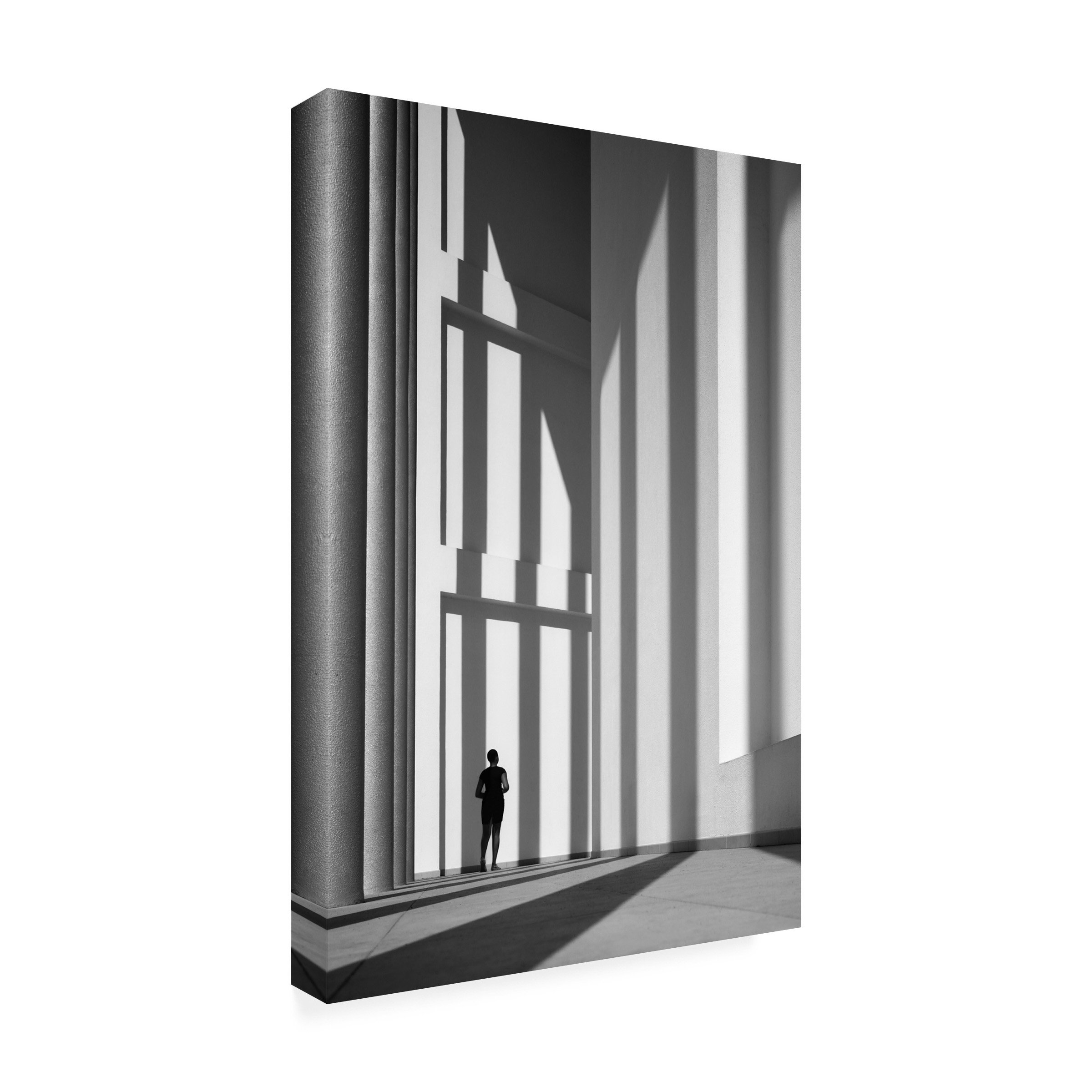 Ebern Designs Florentinus Joseph Shadow Stripe Figure Canvas Art | Wayfair