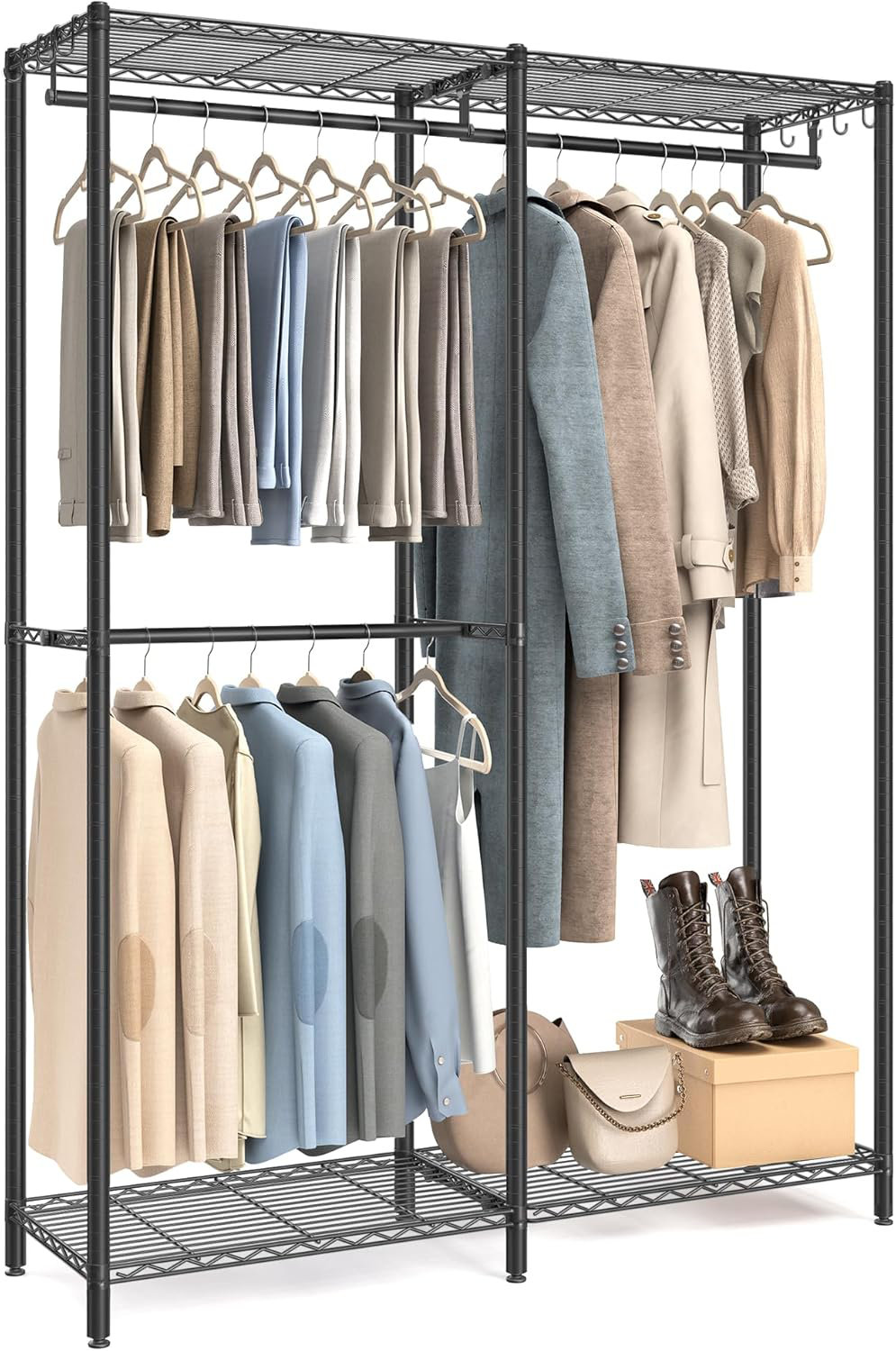 Rebrilliant Portant à vêtements, garde-robe autoportante, supports à ...