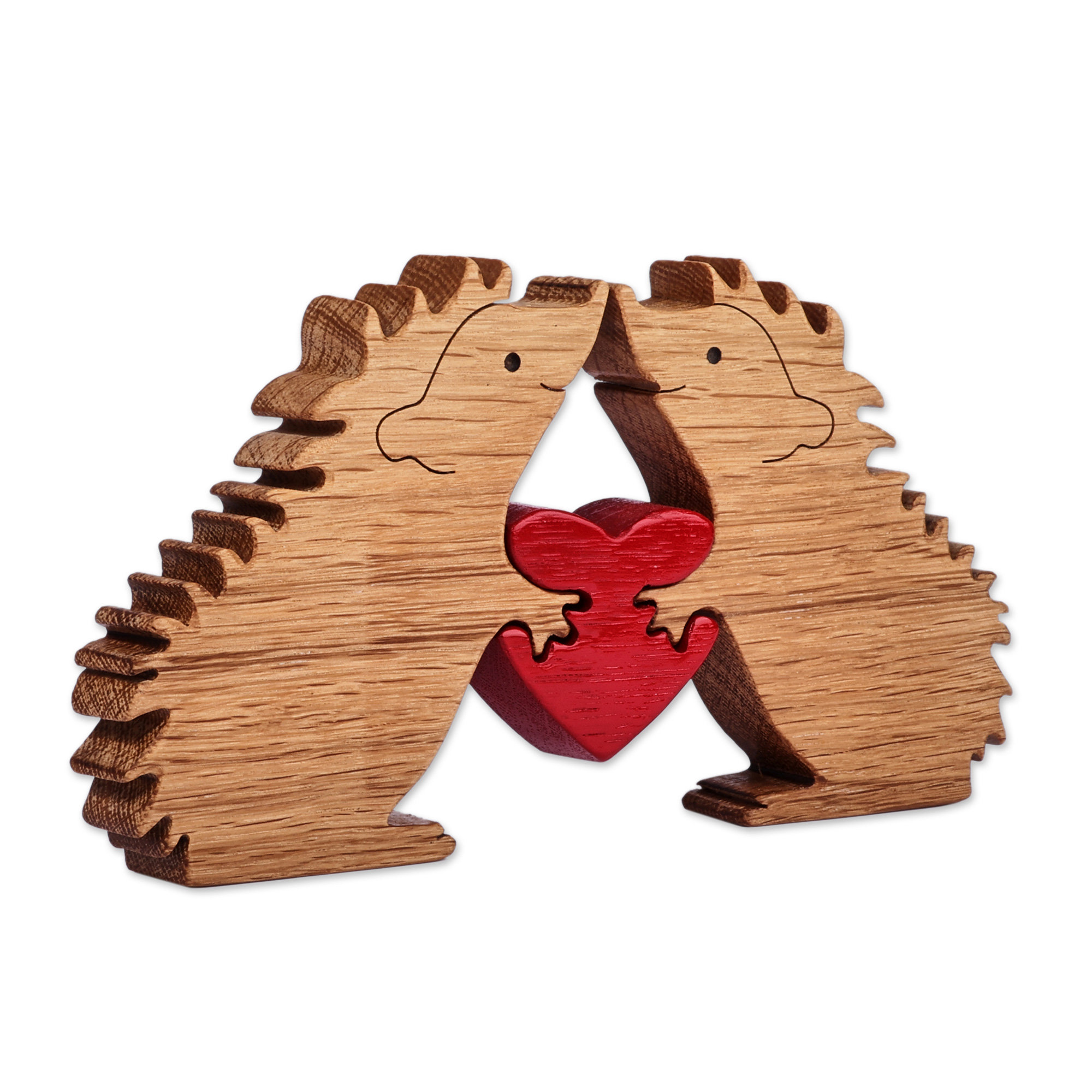 Loon Peak® Handmade Spiky Love Wood Puzzle Sculpture (3 Pieces) | Wayfair
