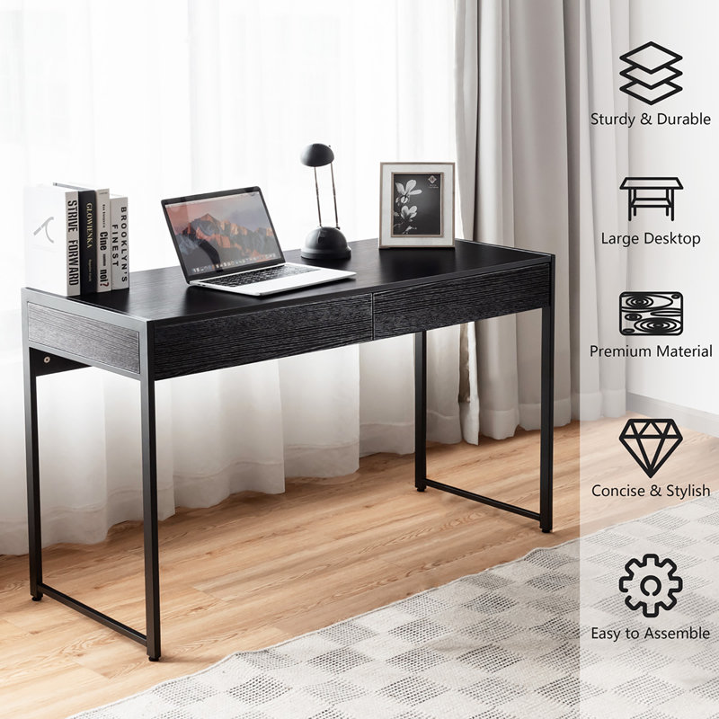 17 Stories Metal Base Writing Desk & Reviews | Wayfair