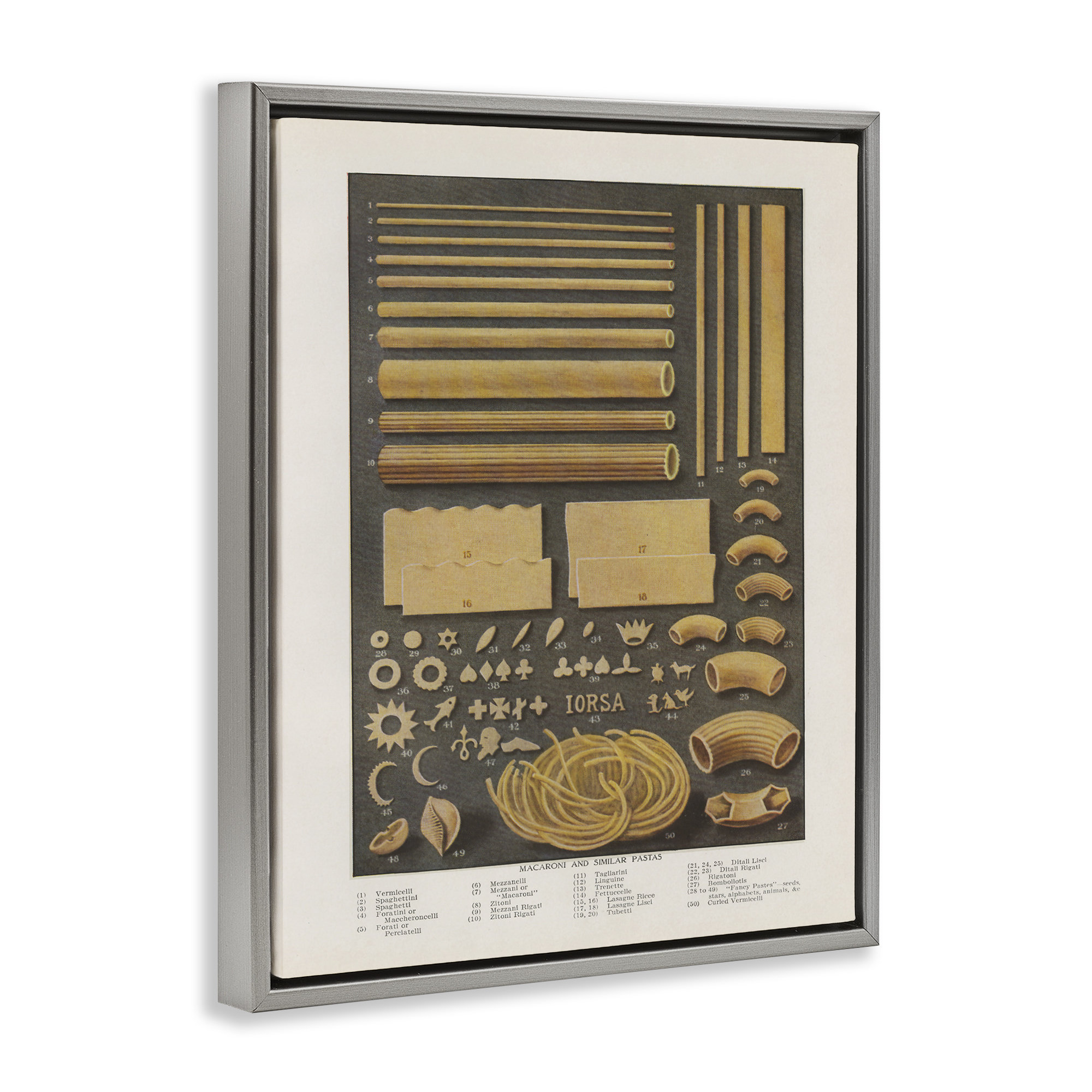 Ophelia & Co. Various Pasta Shapes Vintage Floating Frame, design by ...