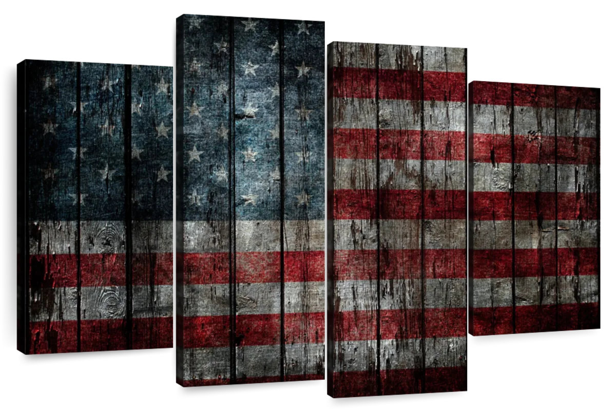 Ebern Designs Borges Weathered American Flag | Wayfair