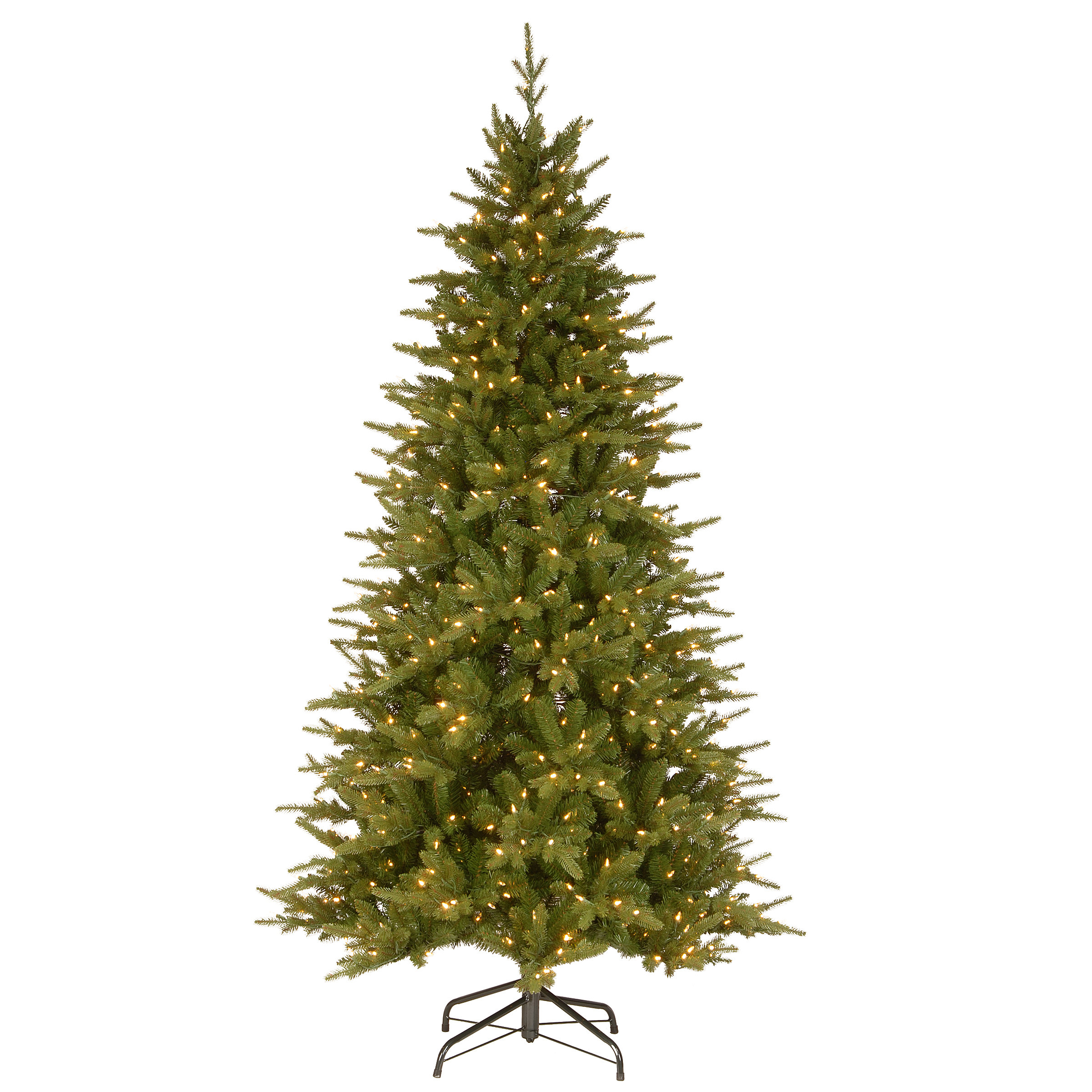The Holiday Aisle® 7.5 ft. Saratoga Spruce Slim Tree with Dual Color ...