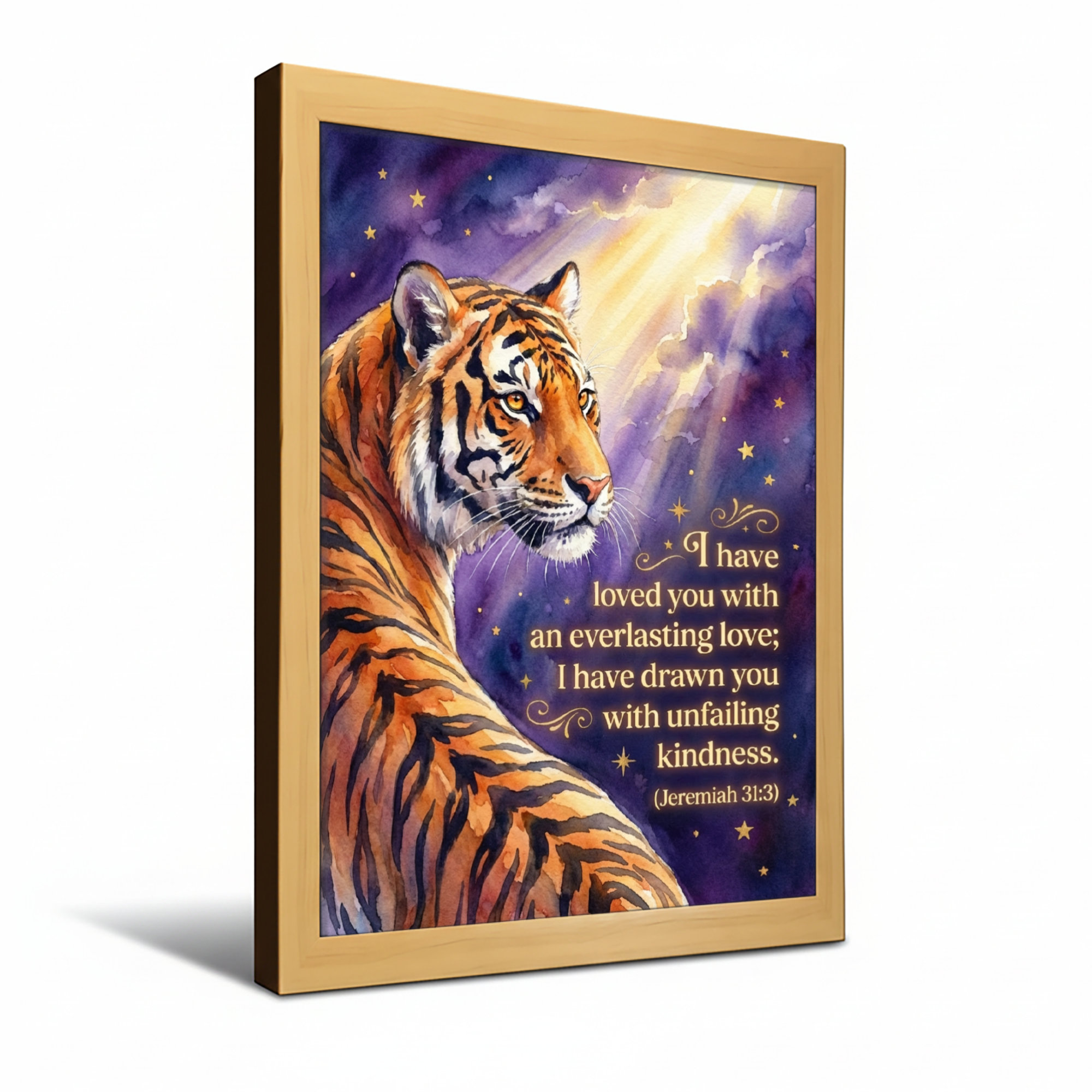 Fleur De Lis Living Animals Tiger With Stars And Bible Verse | Wayfair