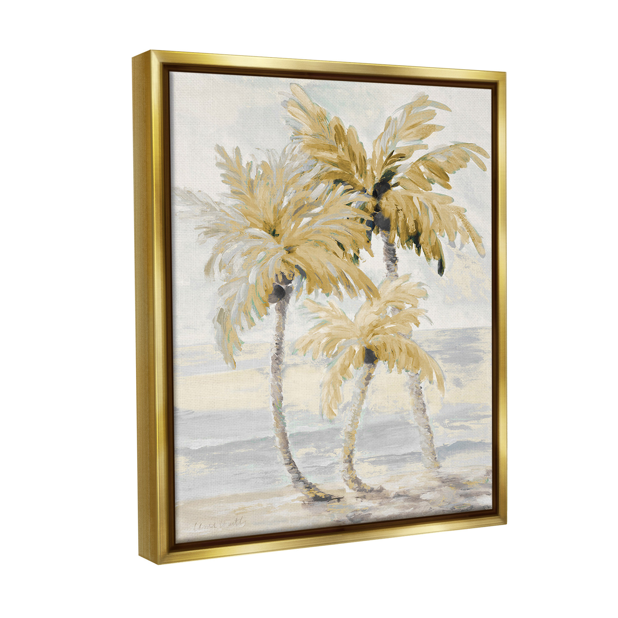 Bayou Breeze " Neutral Beige Palm Trees Floater Frame " by Lanie Loreth ...