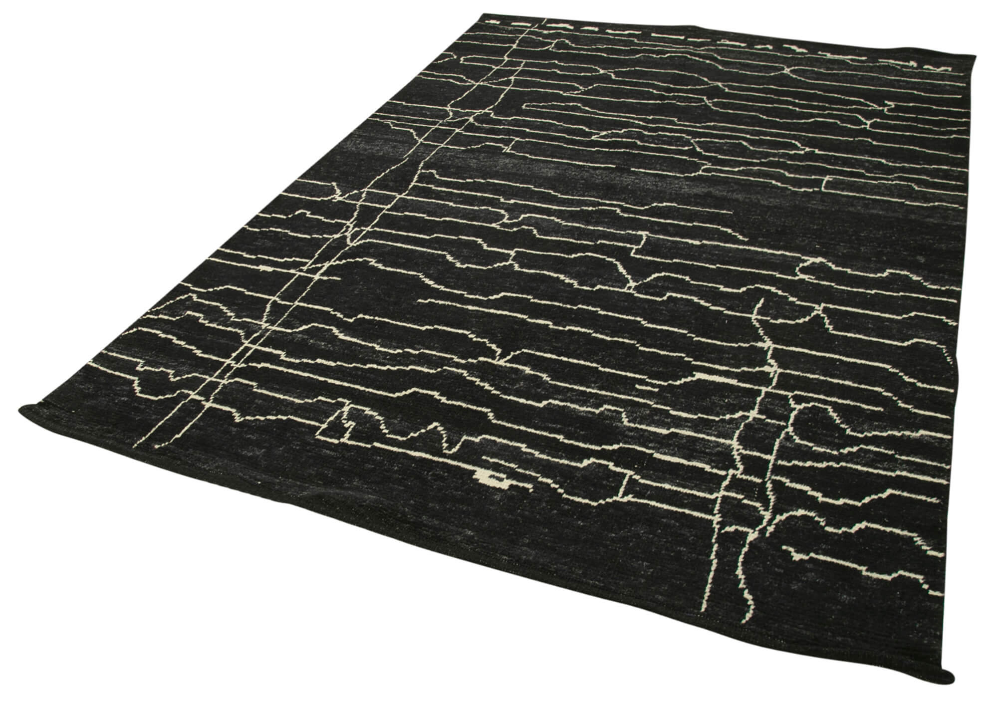 Union Rustic Madisun Black Geometric Wool Handmade Area Rug | Wayfair