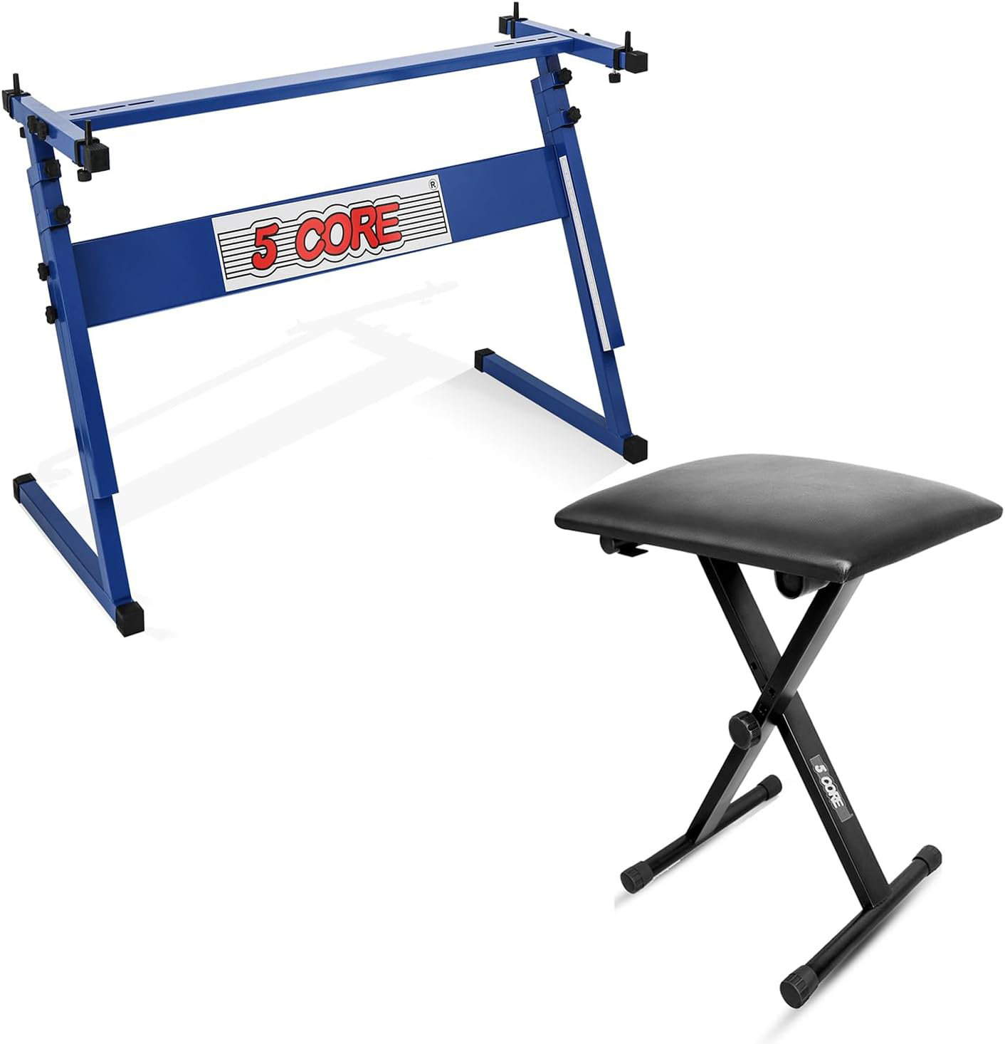 5 CORE 5 Core Keyboard Stand Adjustable z Style Piano Riser + Keyboard ...