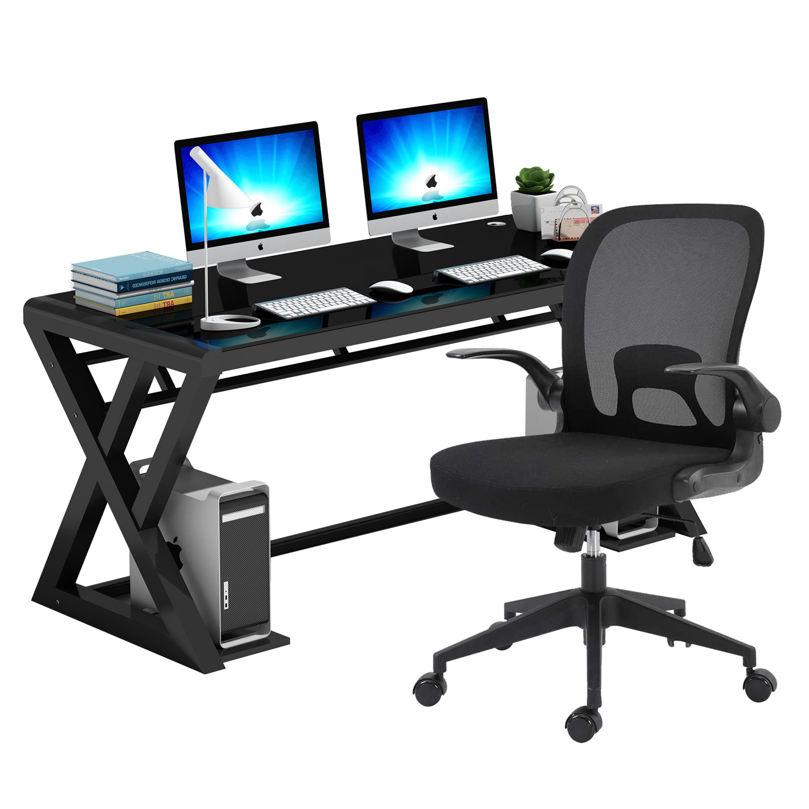 Breakwater Bay Home Office Desk And Chair Set For Adult, Foldable Mesh ...