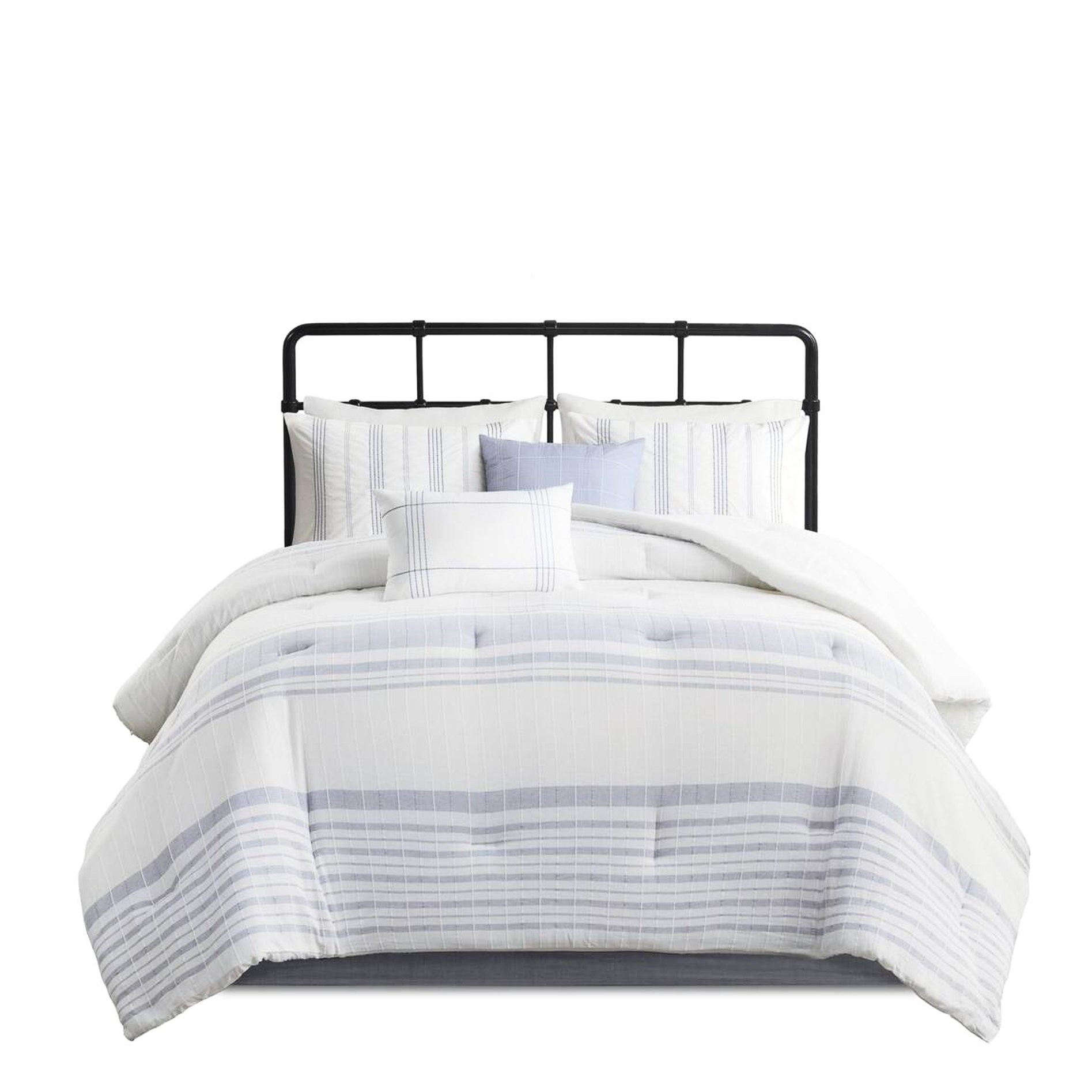 Banior Bedding , 6 Piece Cotton , Textured Woven Stripes Design ...