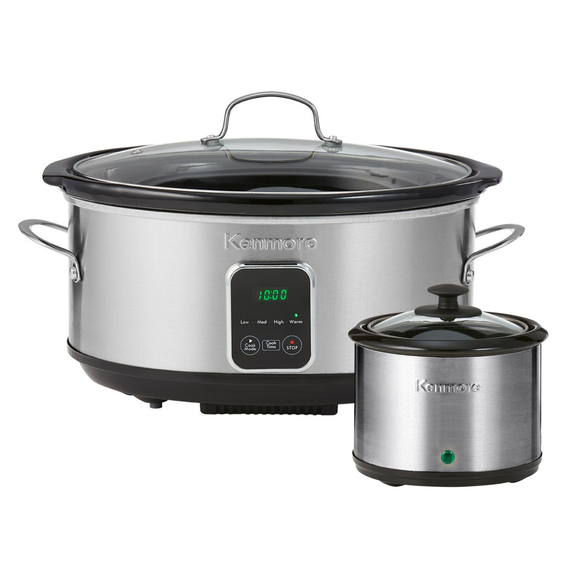 Kenmore Programmable 7 qt (6.6L) Slow Cooker and Dipper, Black Silver ...