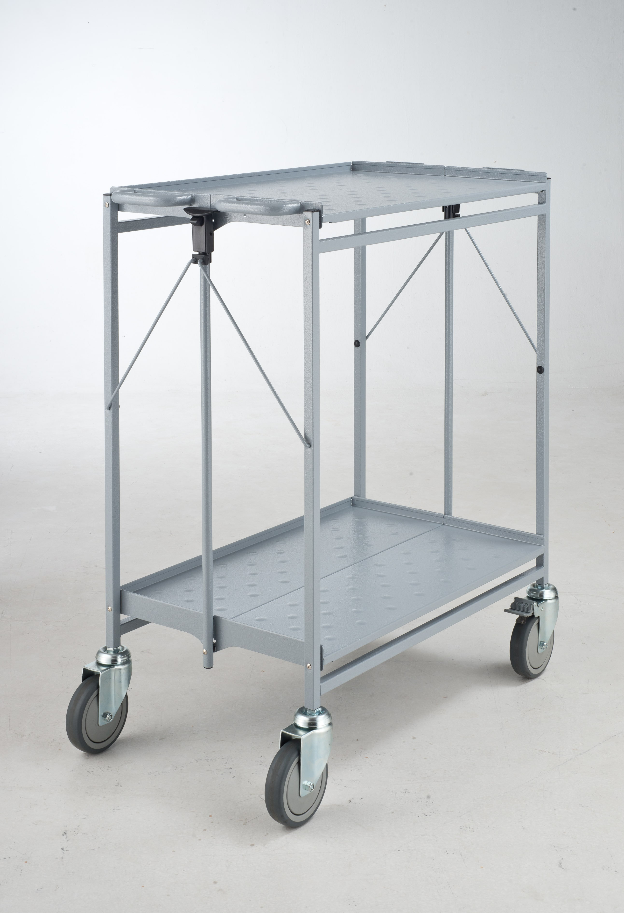 Master Grade 2 Tier Rolling Carts with Wheels, Thick Steel Utility Cart ...